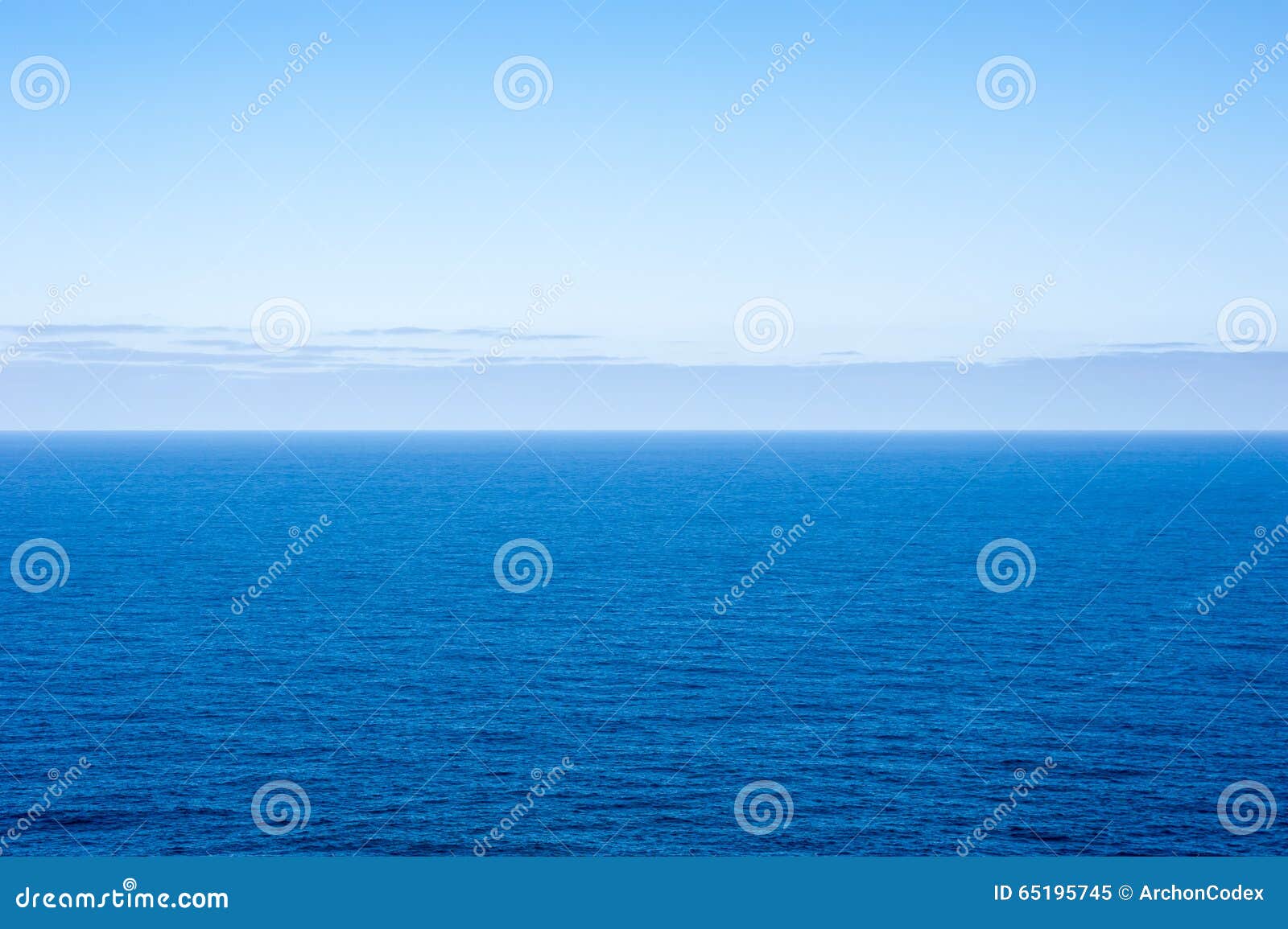Deep Blue Empty Ocean Seascape with Clouds on Horizon Stock Image ...