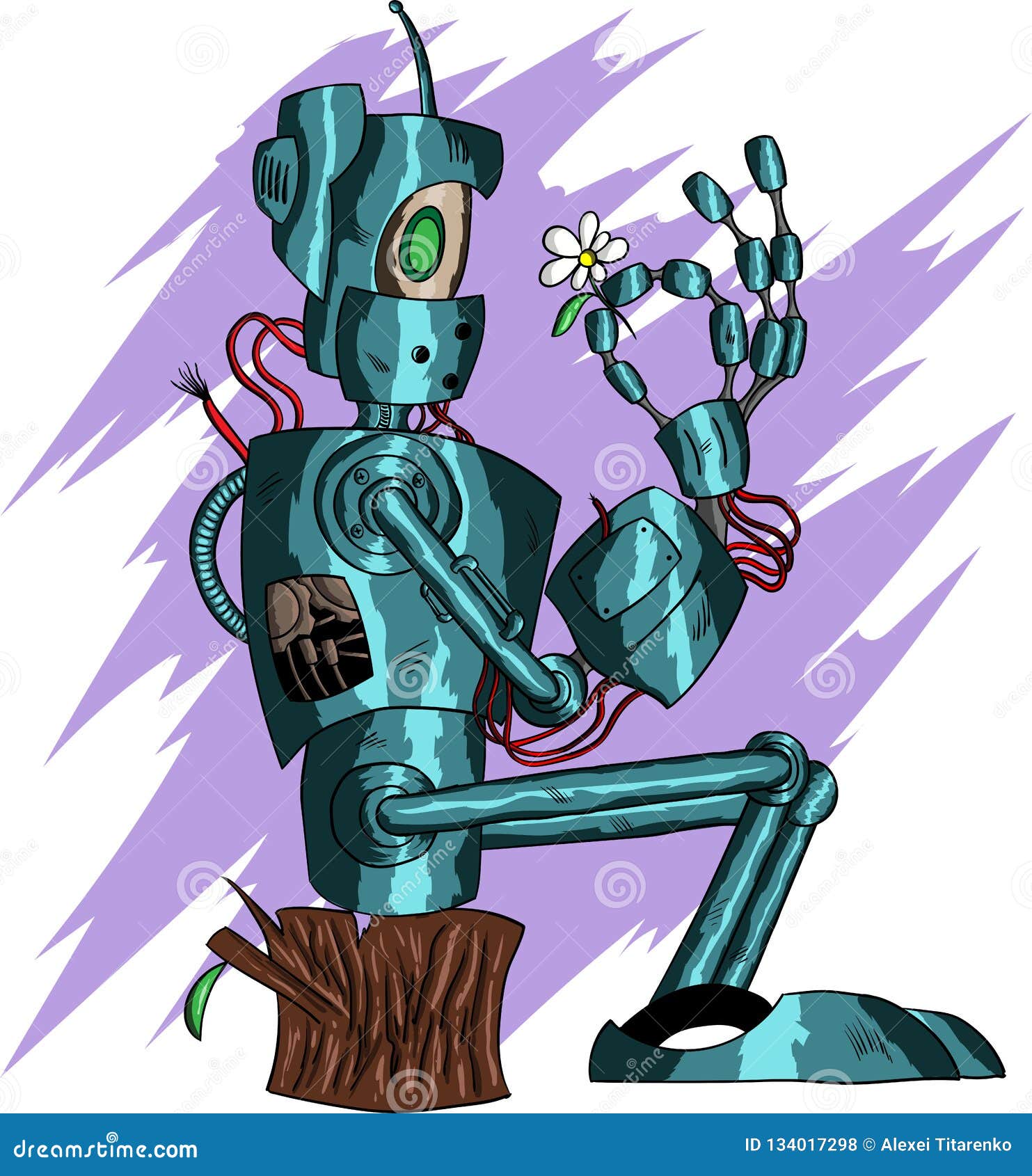 Deep Blue Funny Robot stock vector. Illustration of artificial - 134017298