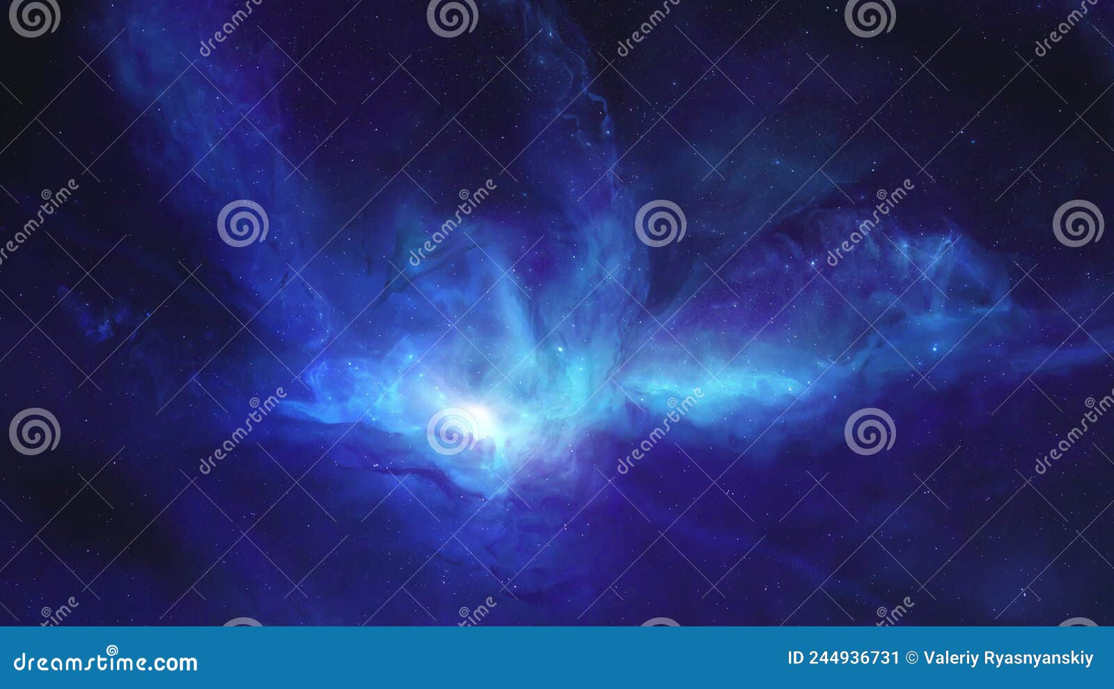 Deep Blue Galaxy with Flying Stars Stock Video - Video of planet ...