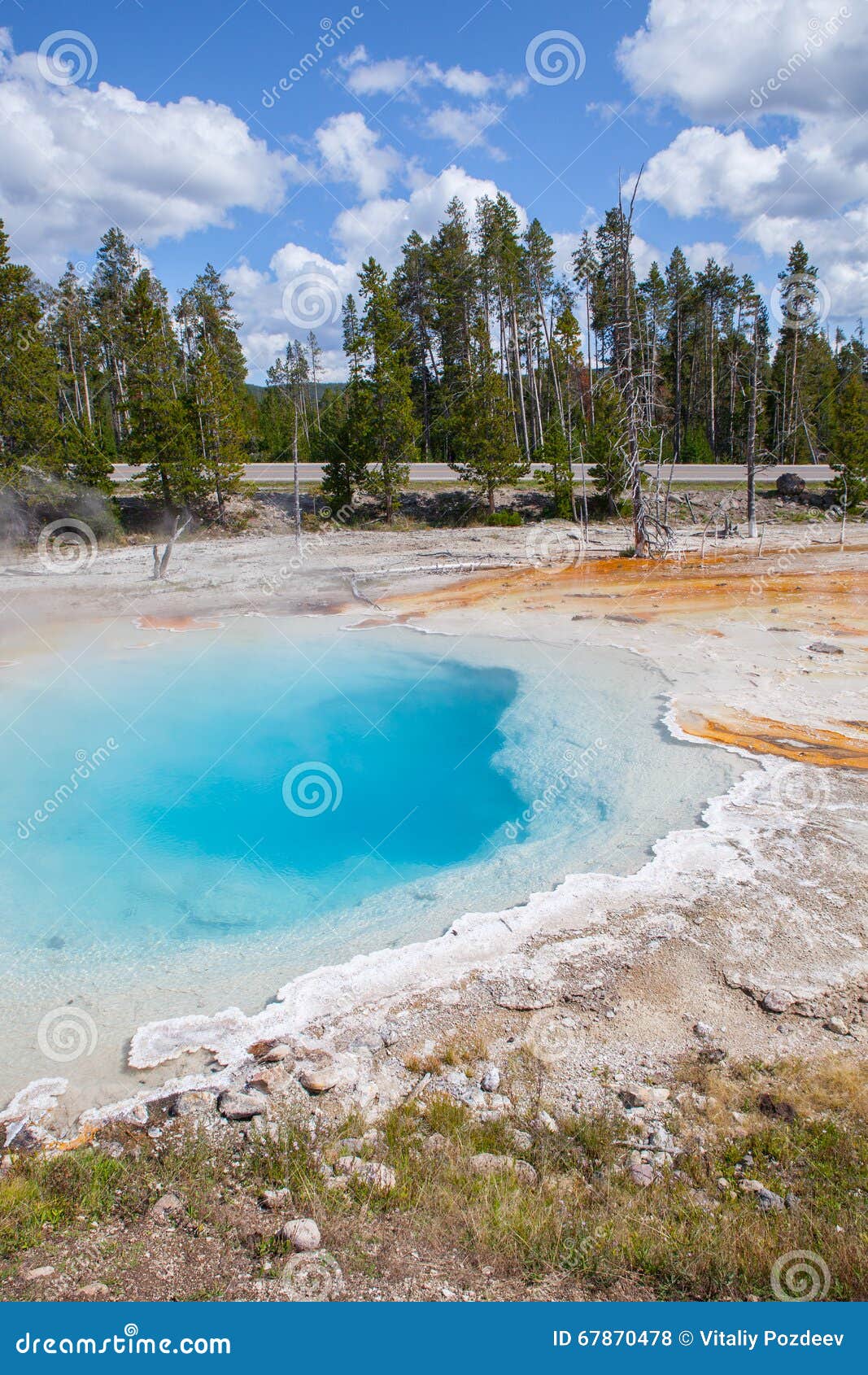 Deep blue geyser pool stock photo. Image of outdoor, orange - 67870478