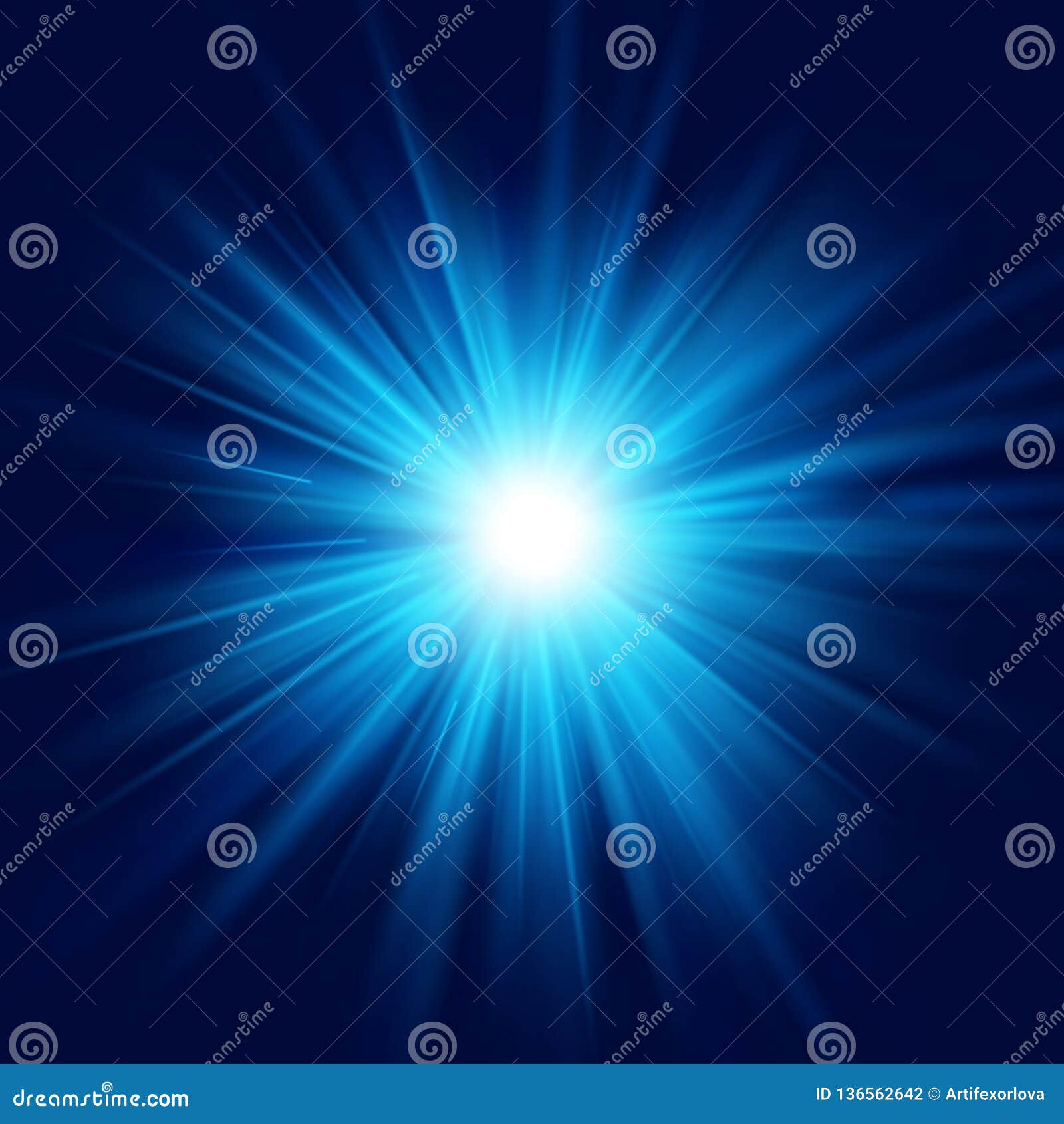 Deep Blue Glow Star Burst Flare Explosion Transparent Light Effect. EPS ...