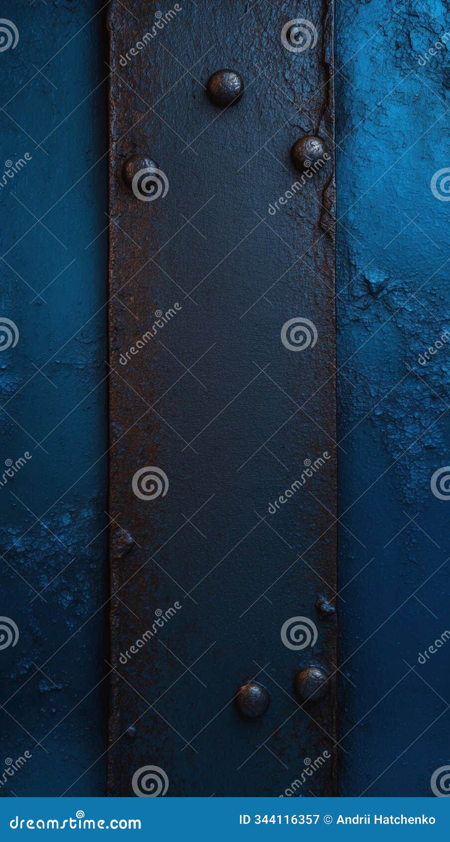 Deep Blue Industrial Background with Dark Iron Surface and Subtle ...