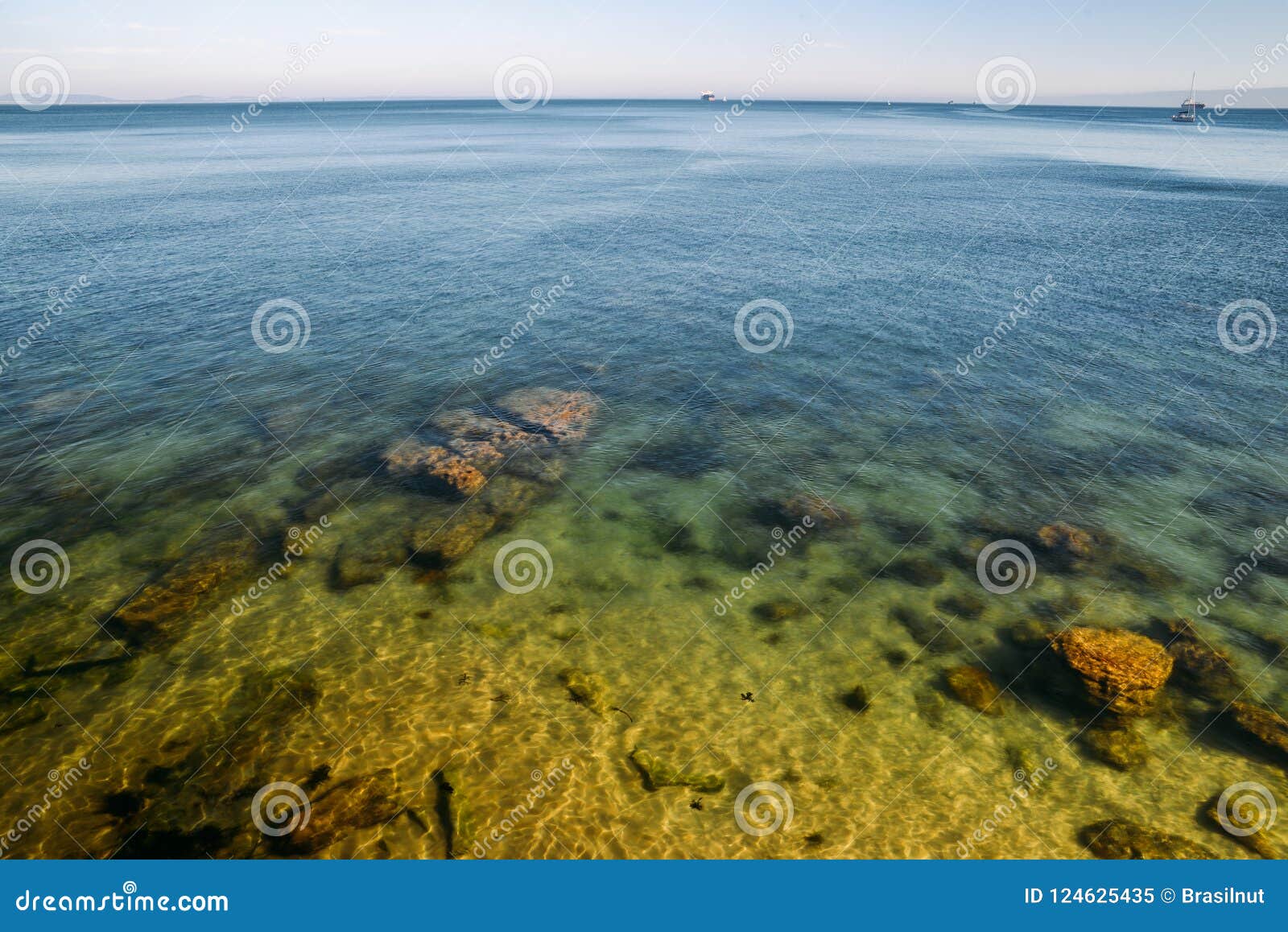 Deep Blue Lake with Clean Fresh Water Stock Image - Image of ocean ...