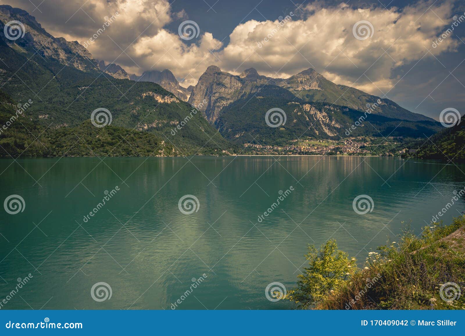 Deep Blue Lake in the Dolomites Stock Photo - Image of bathe, dolomite ...