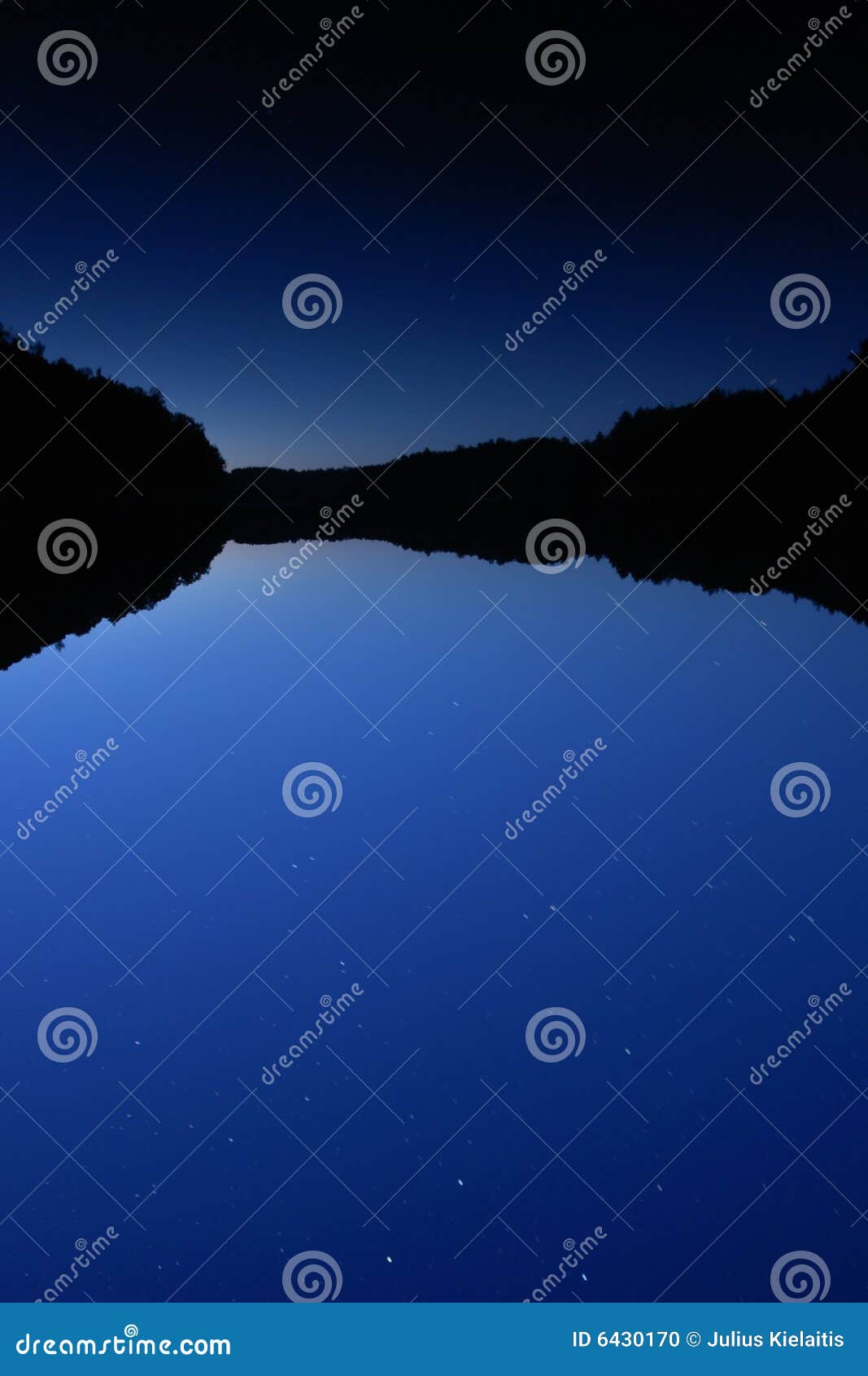 Deep Blue Lake at Night with Beaming Stars Stock Photo - Image of ...
