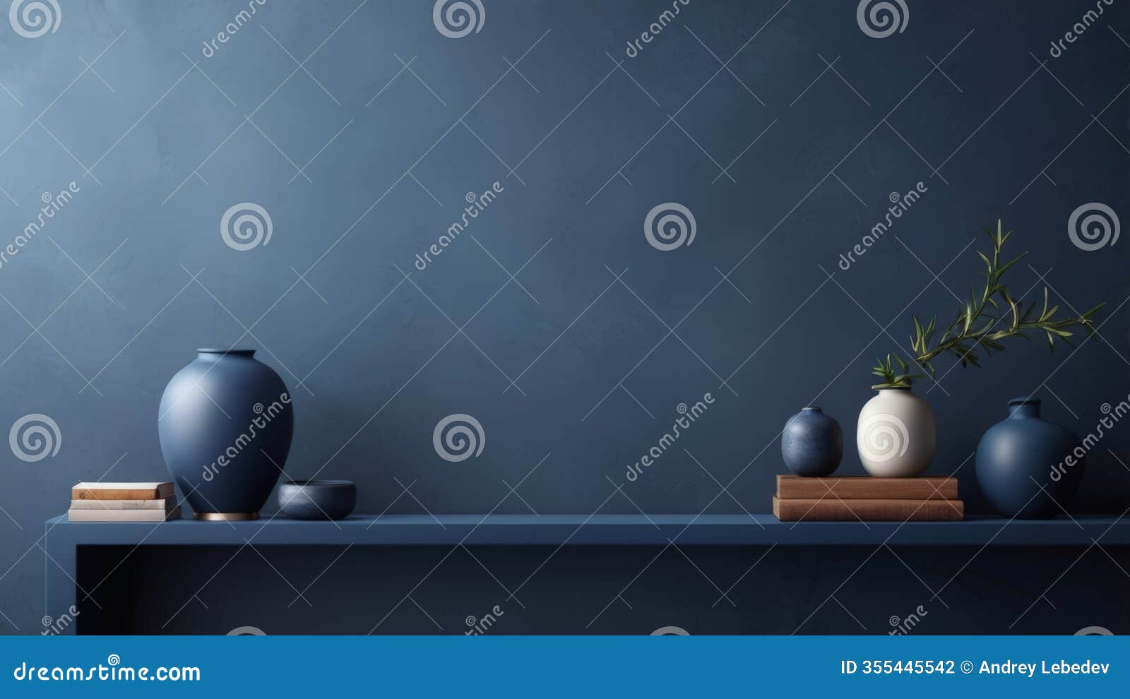 Deep Blue Modern Classic Interior with Rich and Vibrant Tones Stock ...