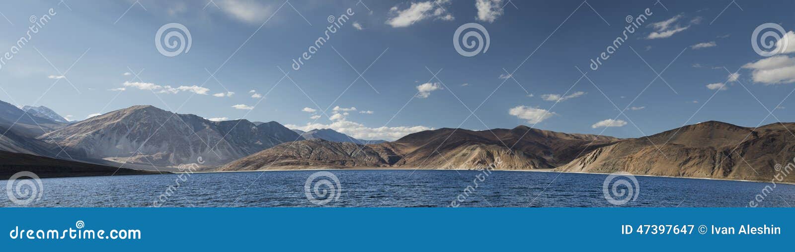 Deep Blue Mountain Lake among Hills Panorama Stock Image - Image of ...