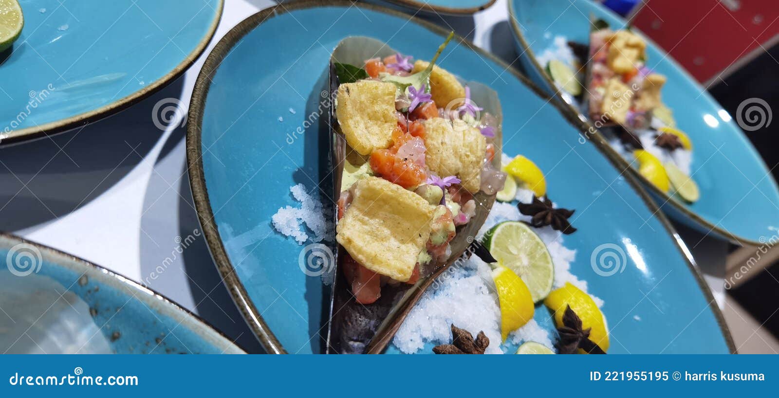 Deep Blue Ocean in the Plate Stock Image - Image of vegetable, deep ...