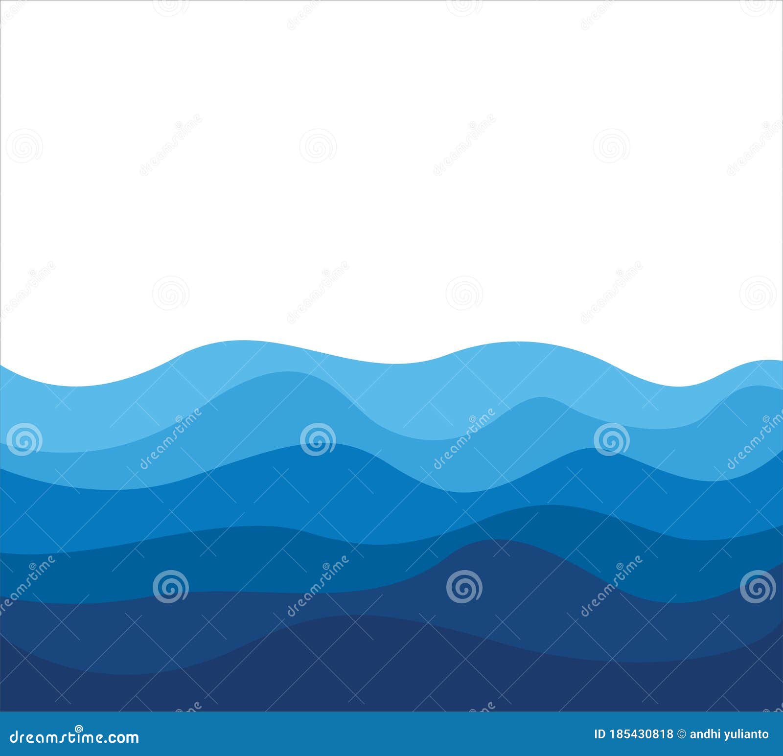 Deep Blue Ocean Water Wave Theme Vector Background Stock Illustration ...