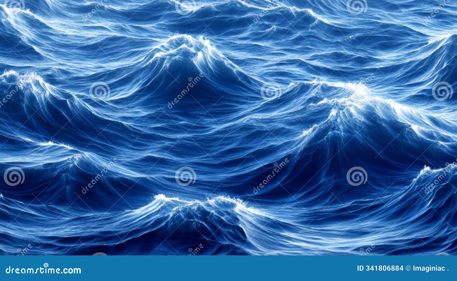 Deep Blue Ocean Waves with White Crest Stock Illustration ...