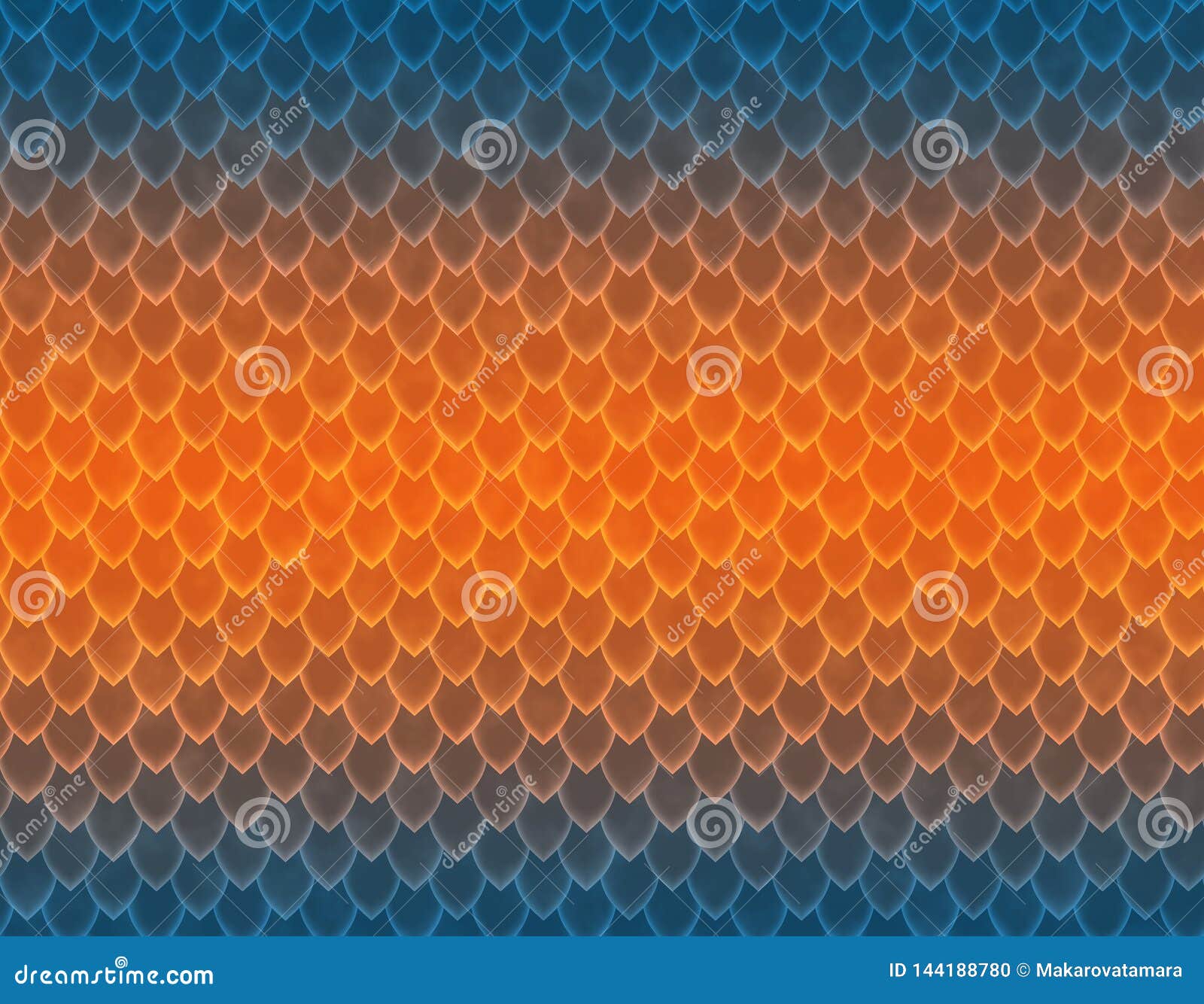 Deep Blue and Orange Gradient Snake Skin Pattern, Sharp Scale Stock ...