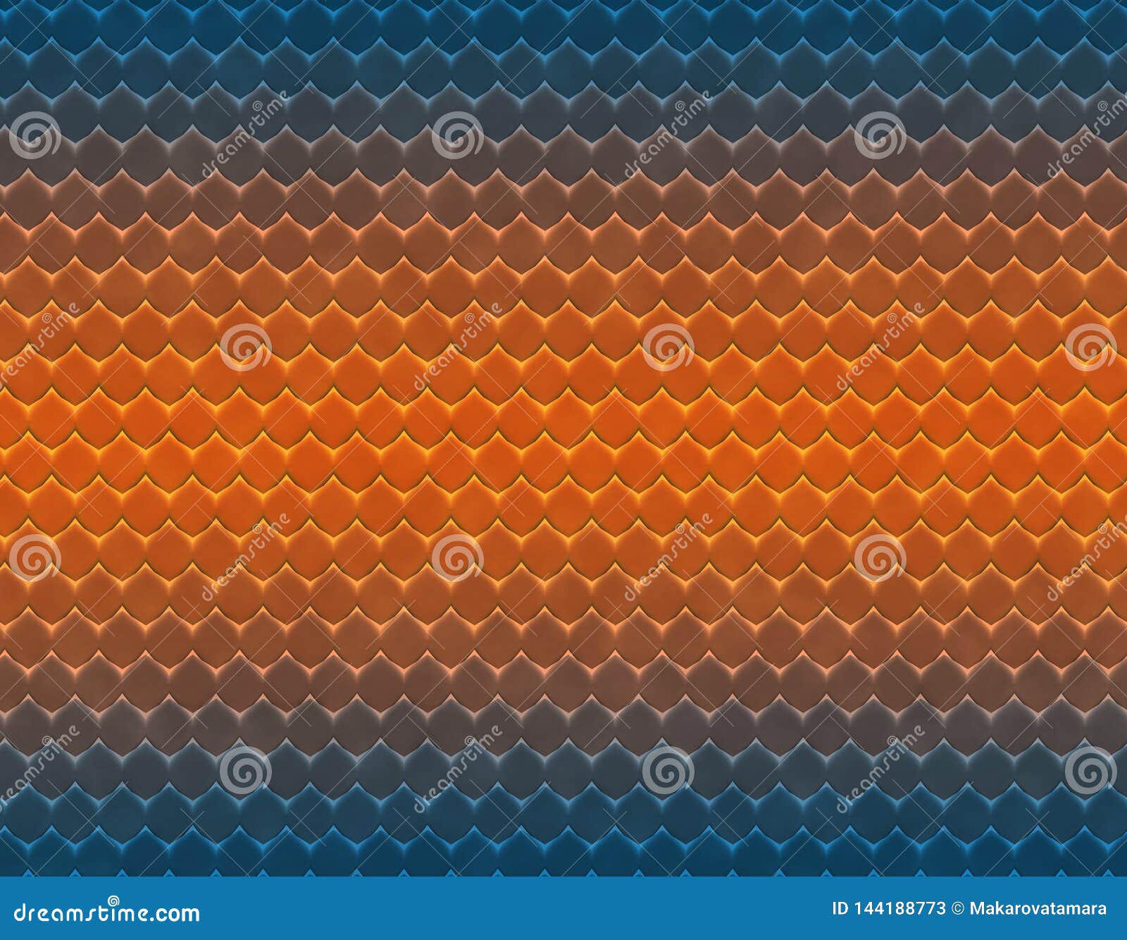 Deep Blue and Orange Gradient Snake Skin Pattern, Flat Scale Stock ...