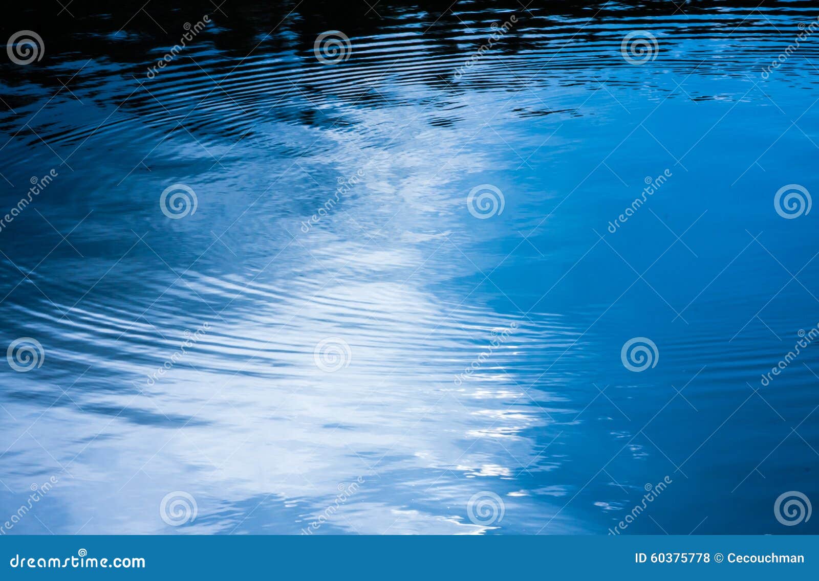 Deep Blue Pond with Concentric Ripples Stock Photo - Image of blue ...