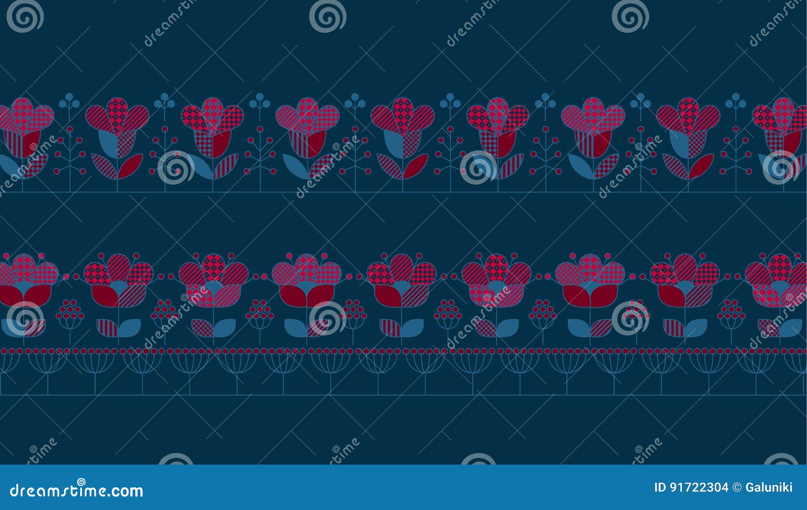 Deep Blue and Red Pattern Design Elements Stock Vector - Illustration ...