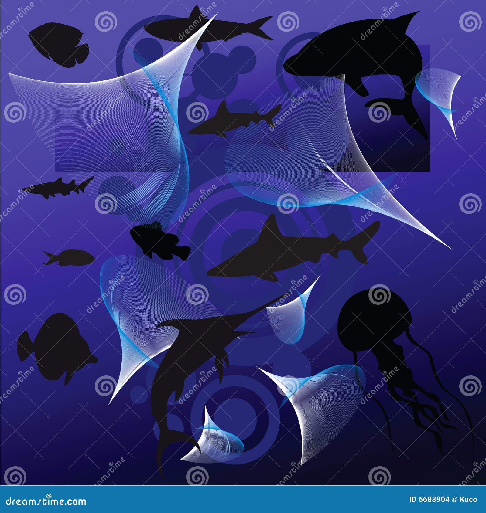 Deep blue sea stock vector. Illustration of game, underwater - 6688904