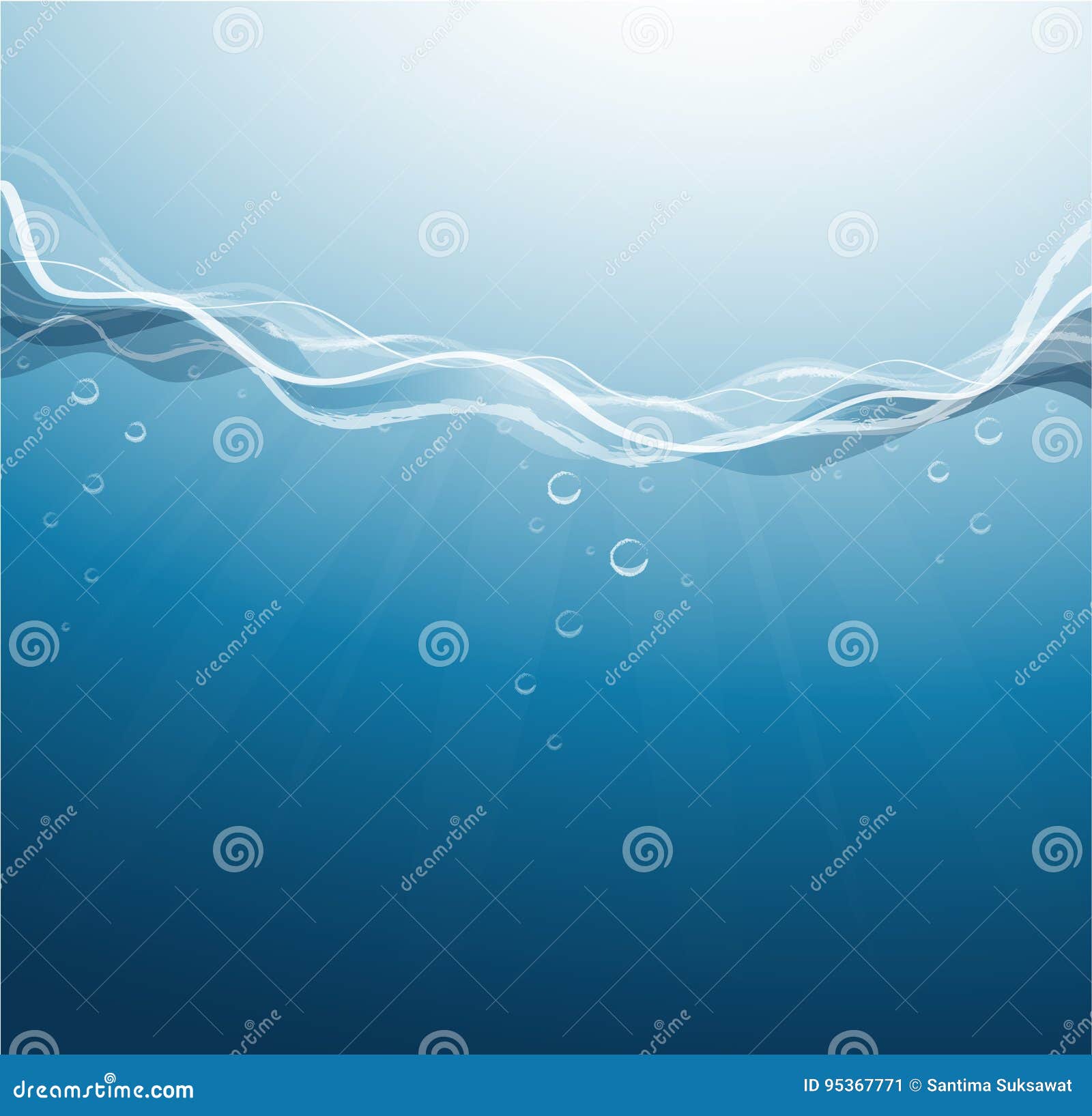 Deep Blue Sea Background Vector Stock Vector - Illustration of diving ...