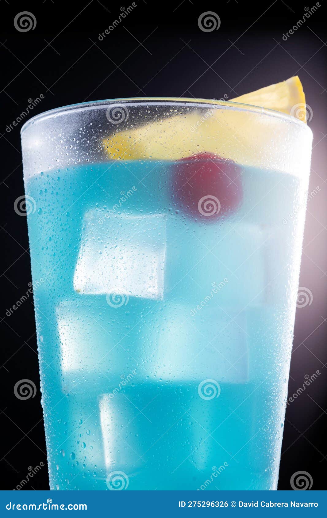 Deep Blue Sea Martini Cocktail on Black Background Stock Photo - Image ...