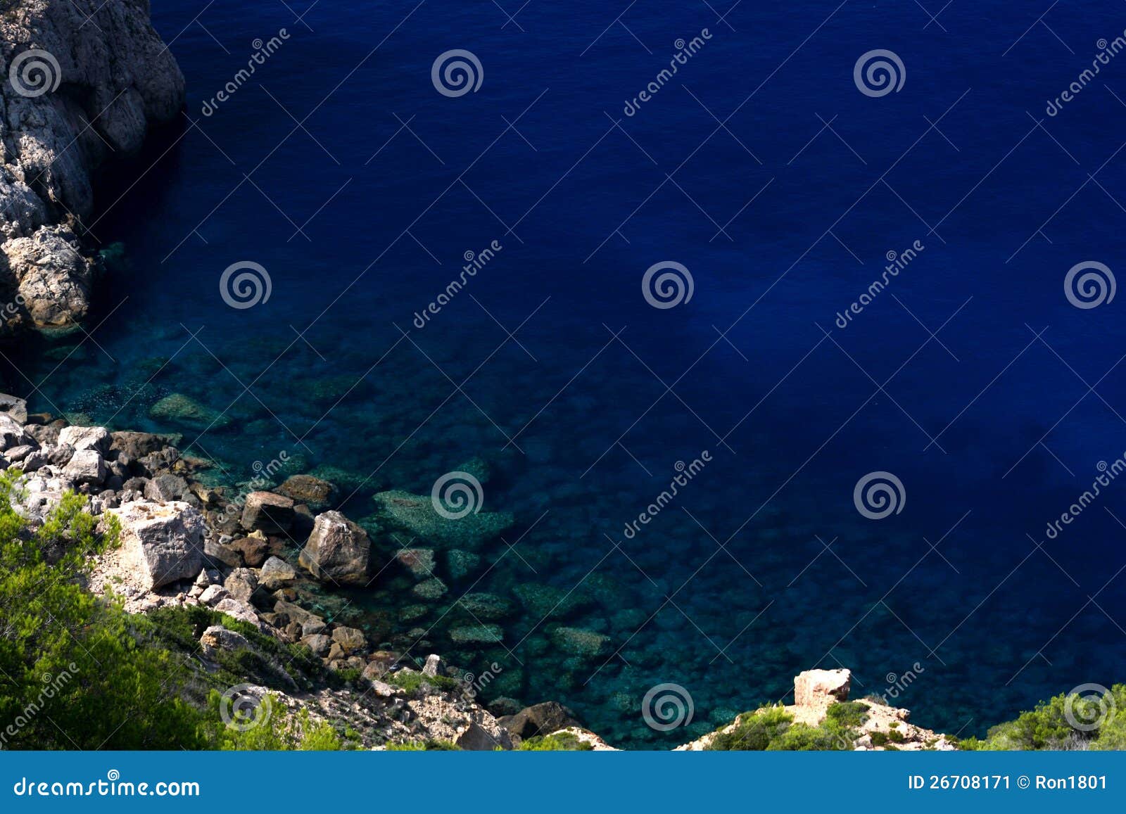 Deep blue sea and rocks stock image. Image of beach, blue - 26708171