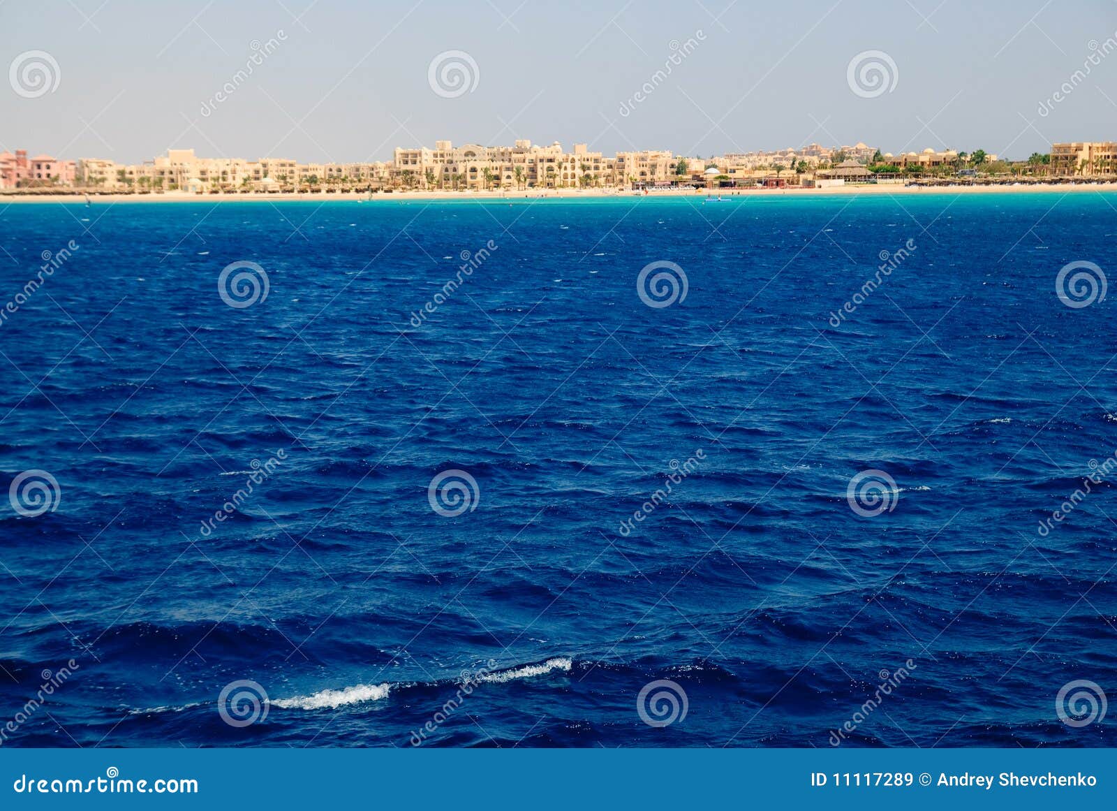 Deep Blue Sea with Yellow Coastline Stock Image - Image of egypt, water ...