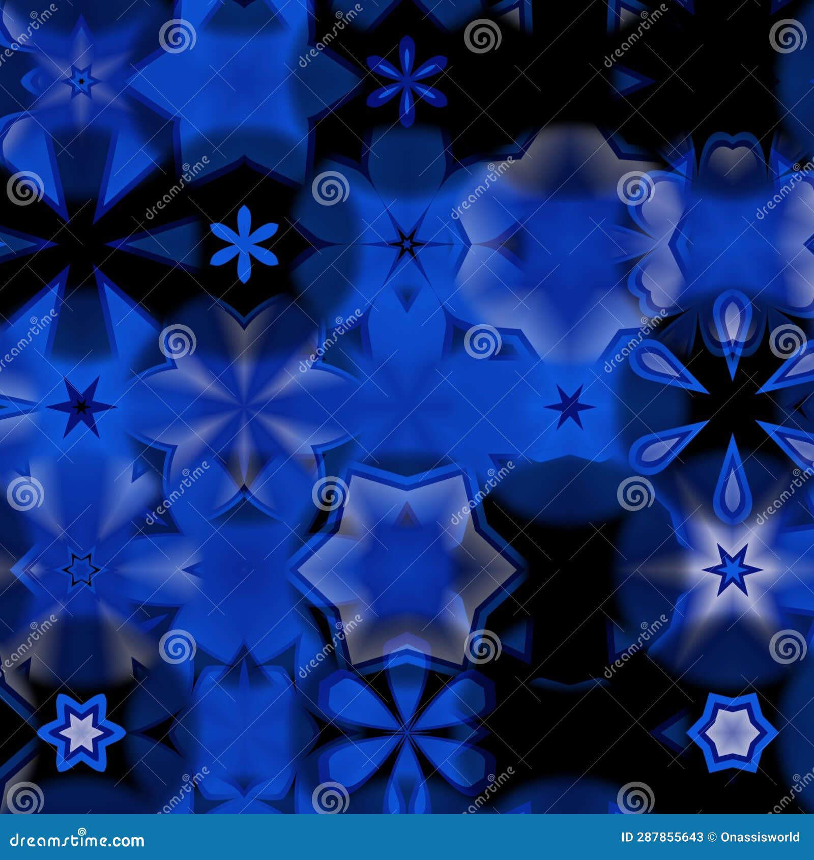 Deep Blue Shades Shapes and Blurs Abstract Background Stock ...