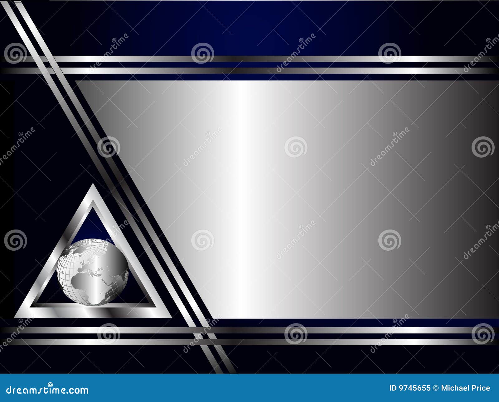 A Deep Blue and Silver Business Card Template Stock Vector ...