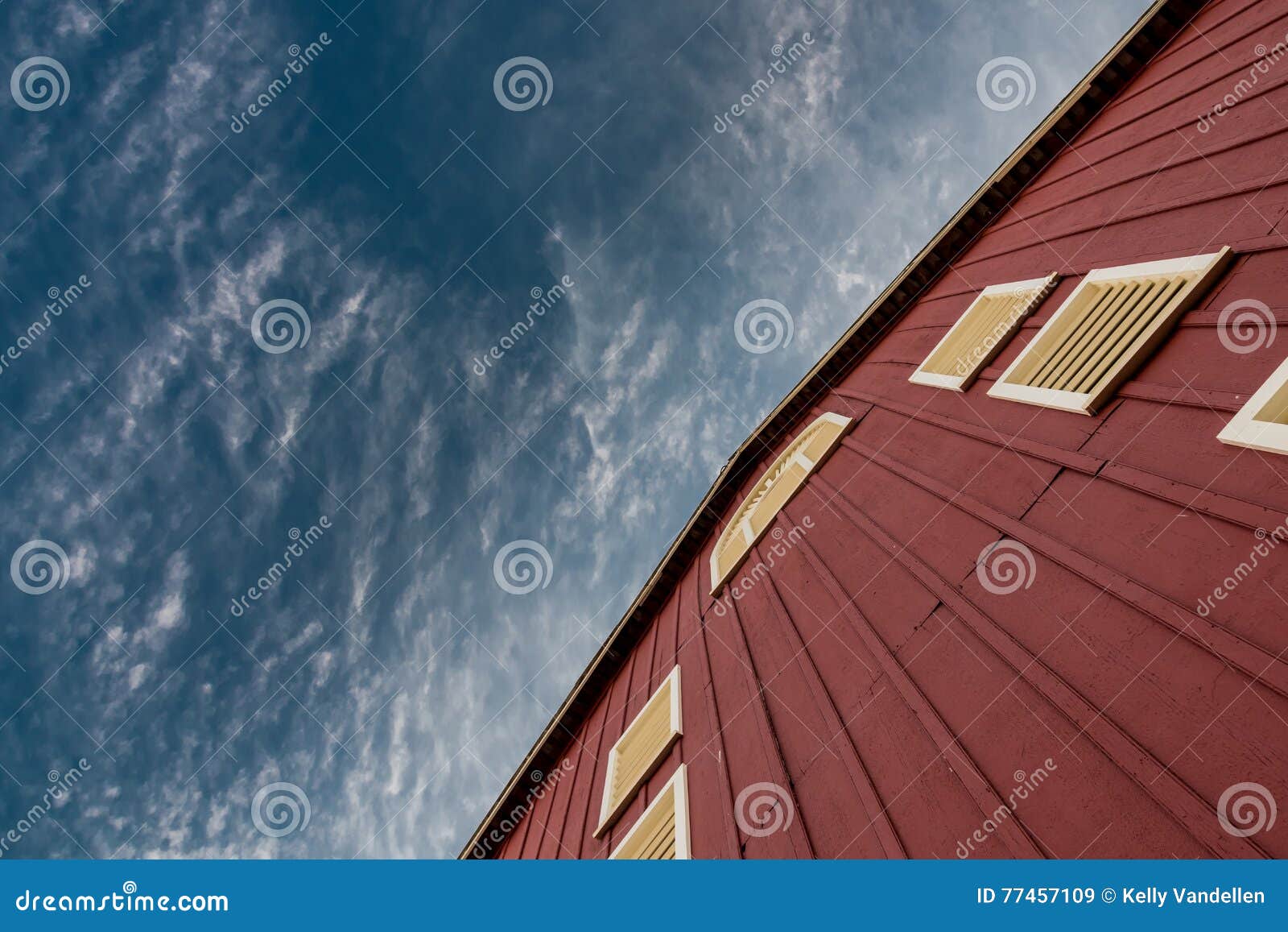 Deep Blue Sky Above Angle View of Barn Wall Stock Image - Image of ...