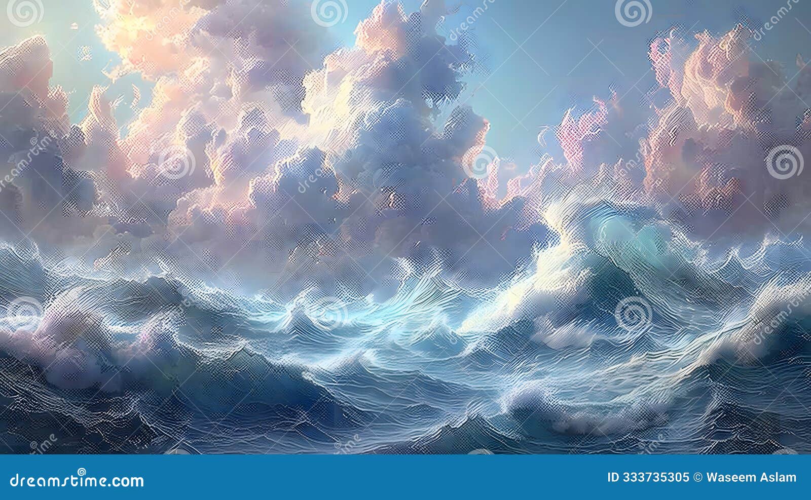 Deep Blue Sky and Colorful Sea with Sun Rays Stock Image - Image of ...