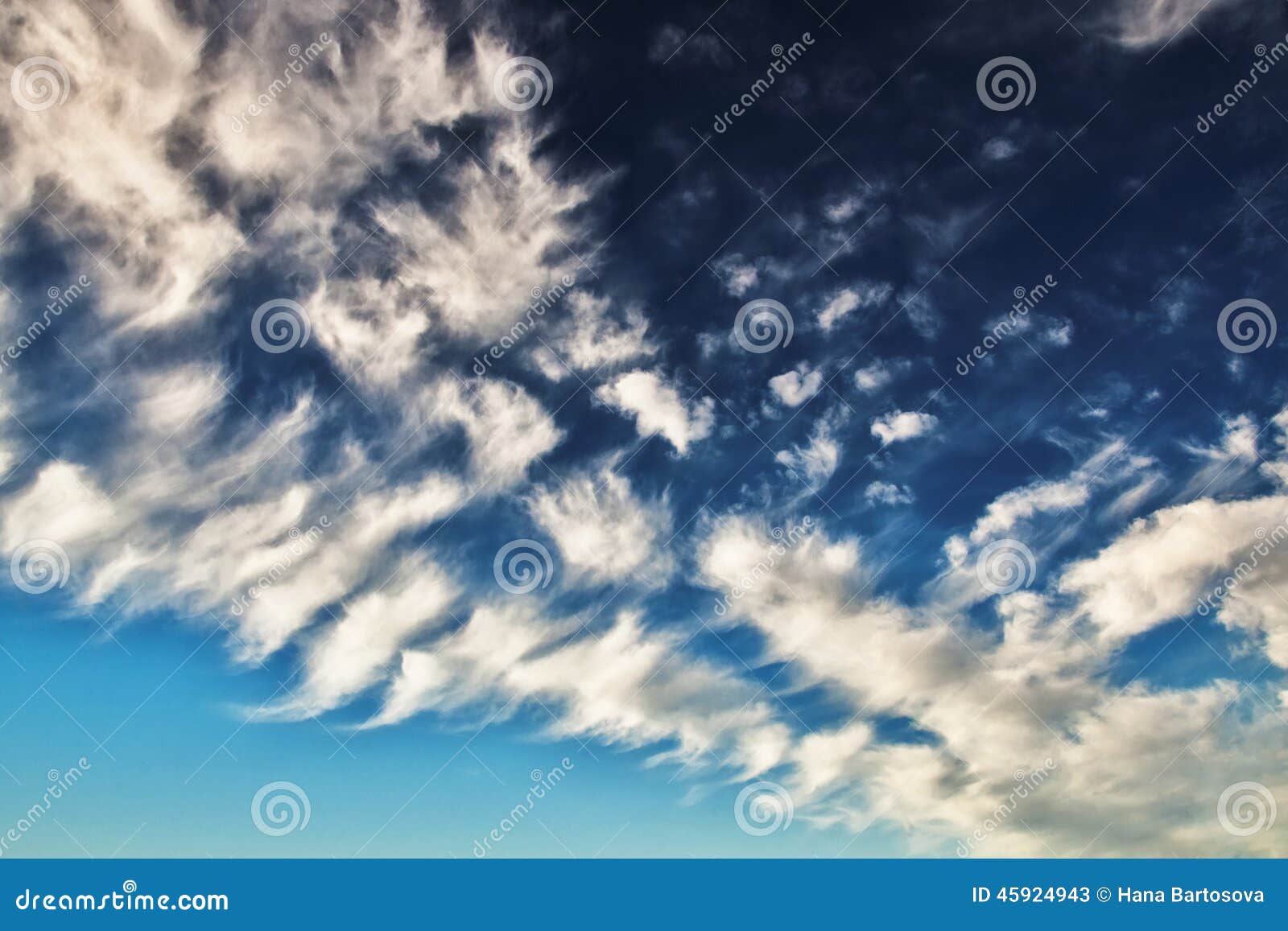 Deep Blue Sky with Many Small Clouds Stock Image - Image of atmosphere ...