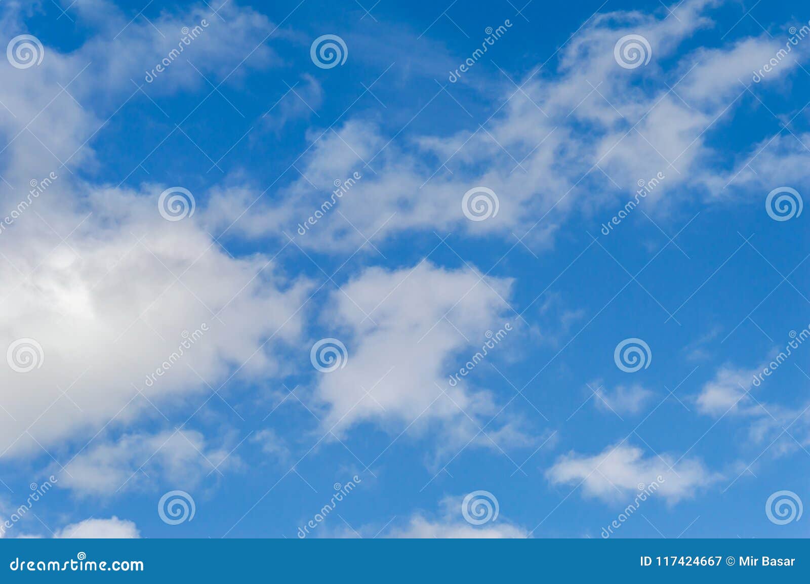 A Deep Blue Sky with Scattered Clouds Stock Image - Image of cloudscape ...