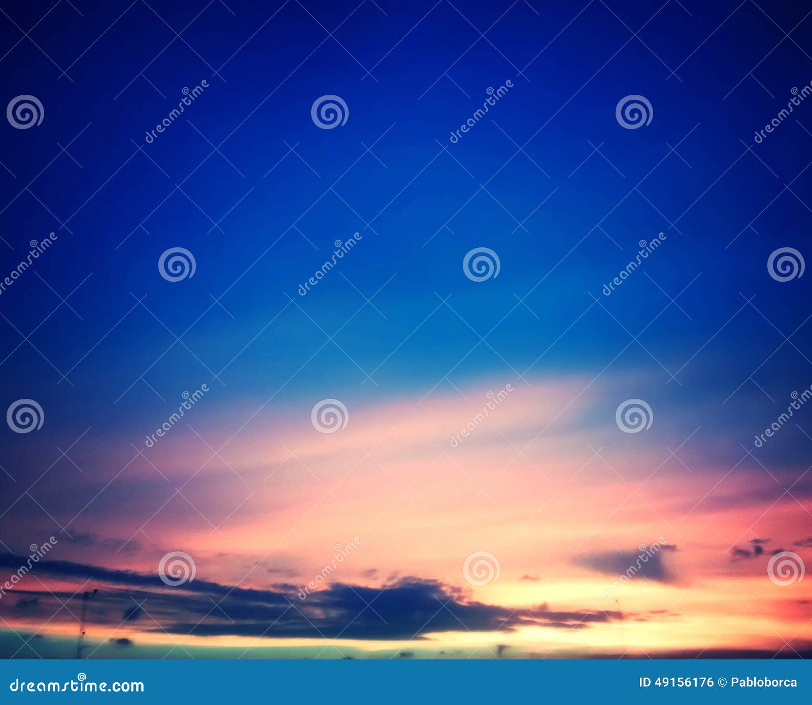 Deep blue sky at sunset stock photo. Image of landscape - 49156176