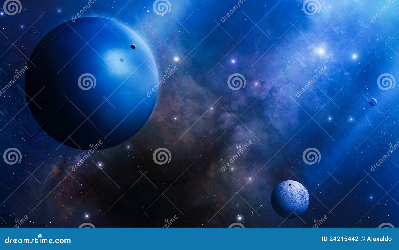 Deep blue space mystery stock illustration. Illustration of planet ...