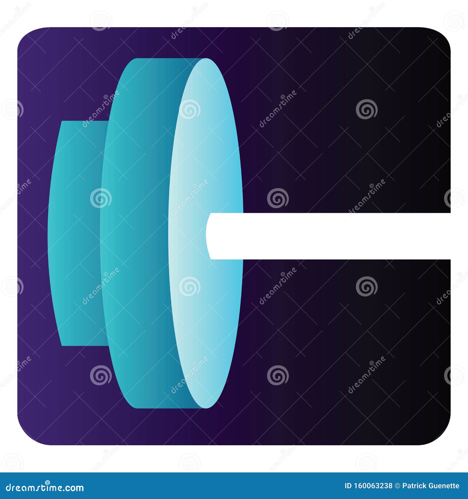 Deep Blue Square with a Weight Bar Inside Vector Illustration on a ...