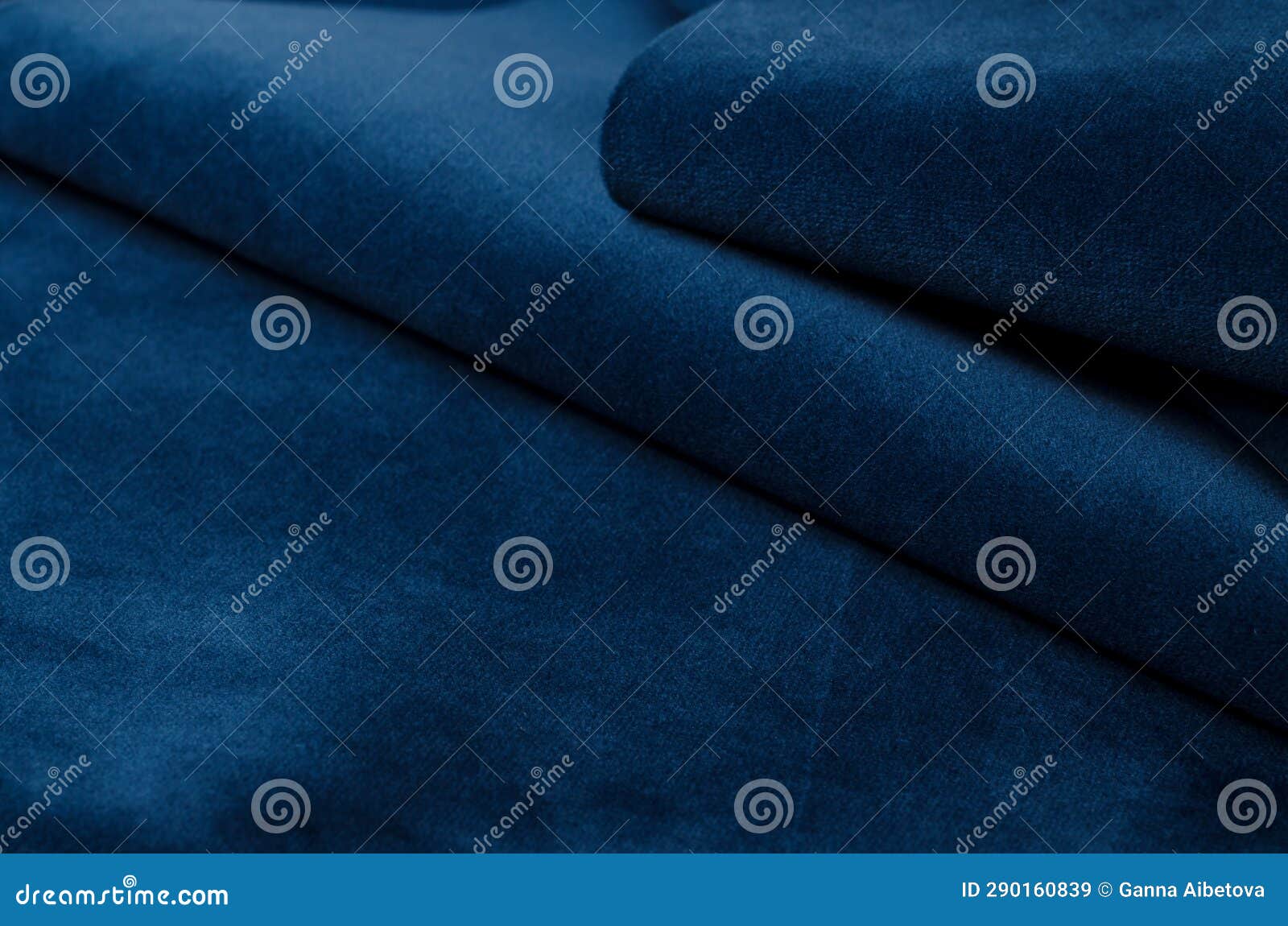 Deep Blue Velour Textile Sample. Fabric Texture Background Stock Image ...