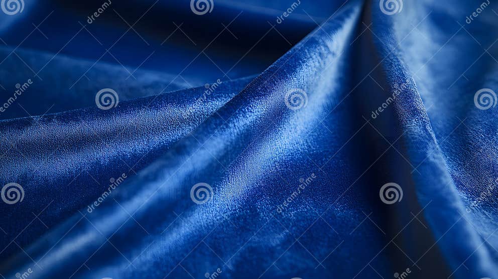 Deep Blue Velvet Drape: Abstract Textured Fabric Background Stock ...