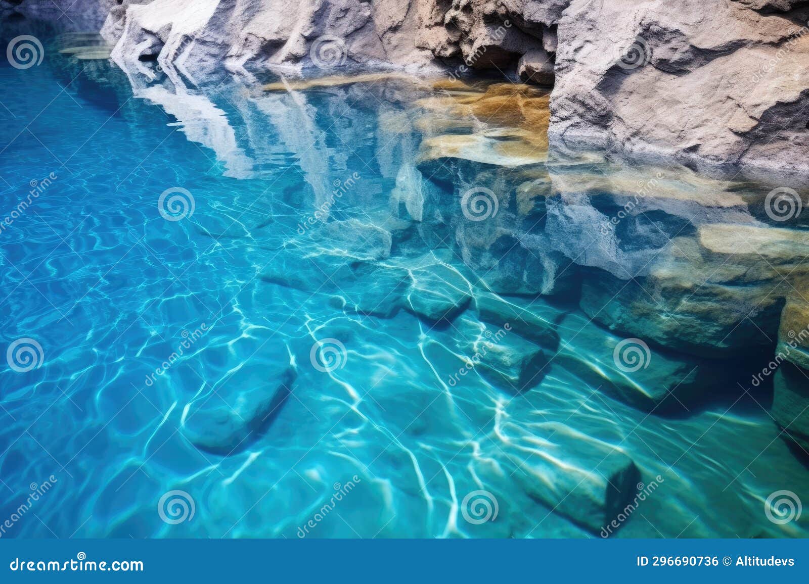 Deep Blue Water in a Geothermal Hot Spring Stock Photo - Image of ...