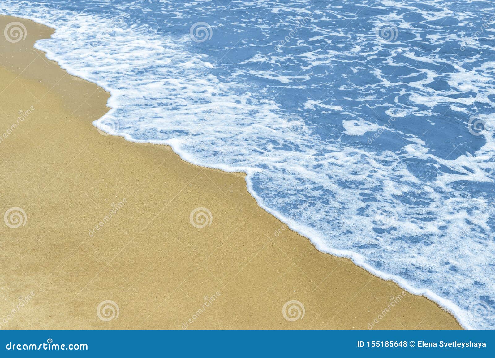Deep Blue Water and Sandy Beach. Beautiful Coastline with Copy Space ...