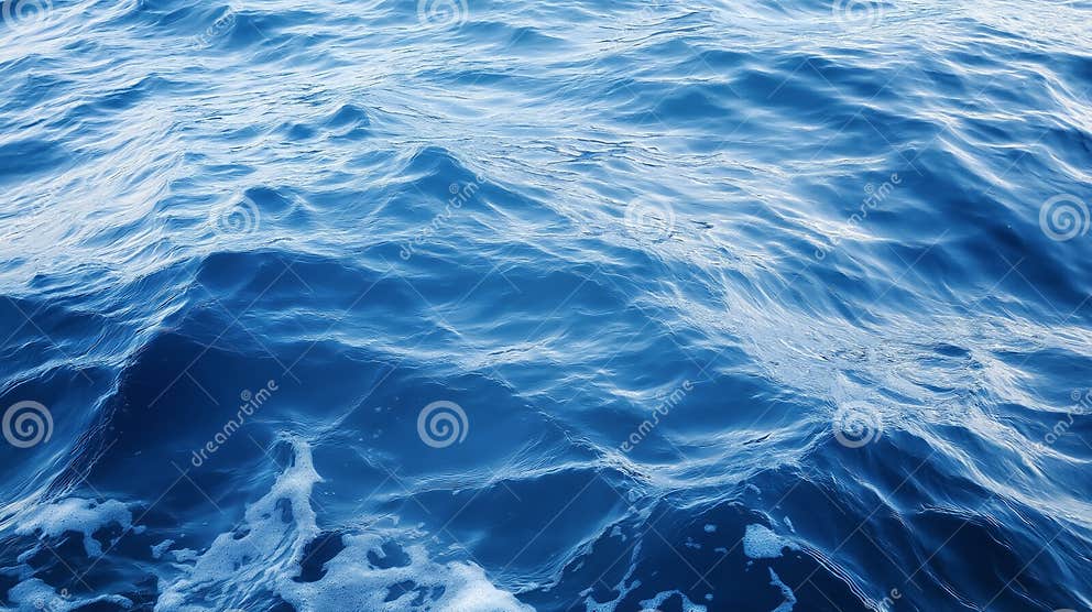 Intricate Boat Wake Patterns on Deep Blue Water Surface, Ideal for ...