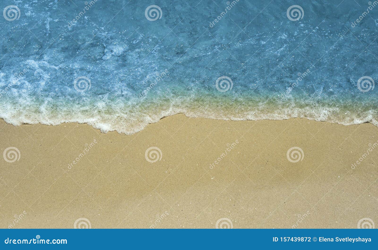 Deep Blue Water, Waves and Sandy Beach. Beautiful Coastline with Copy ...