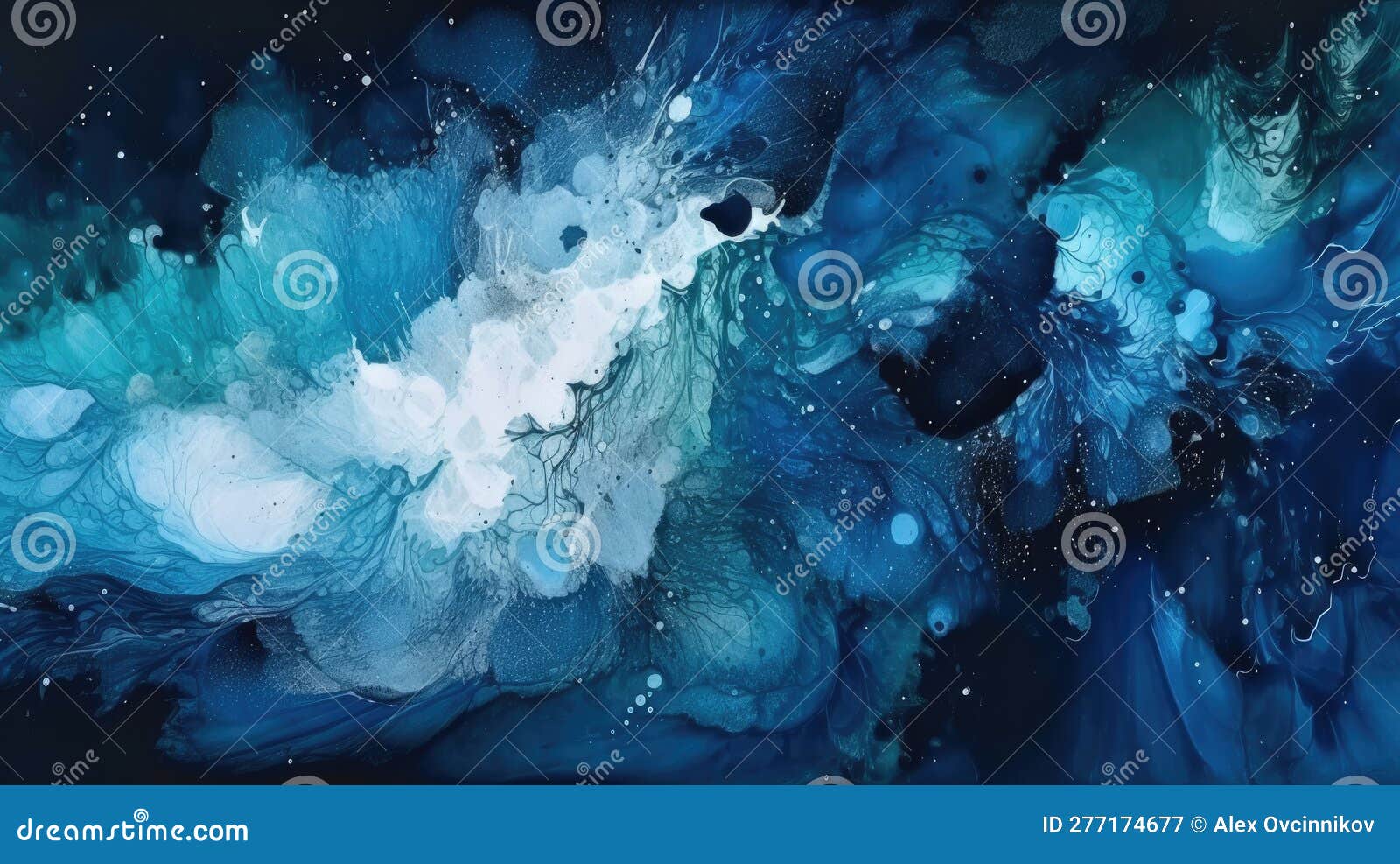 Deep Blue Watercolor Background with Liquid Texture. Perfect for ...