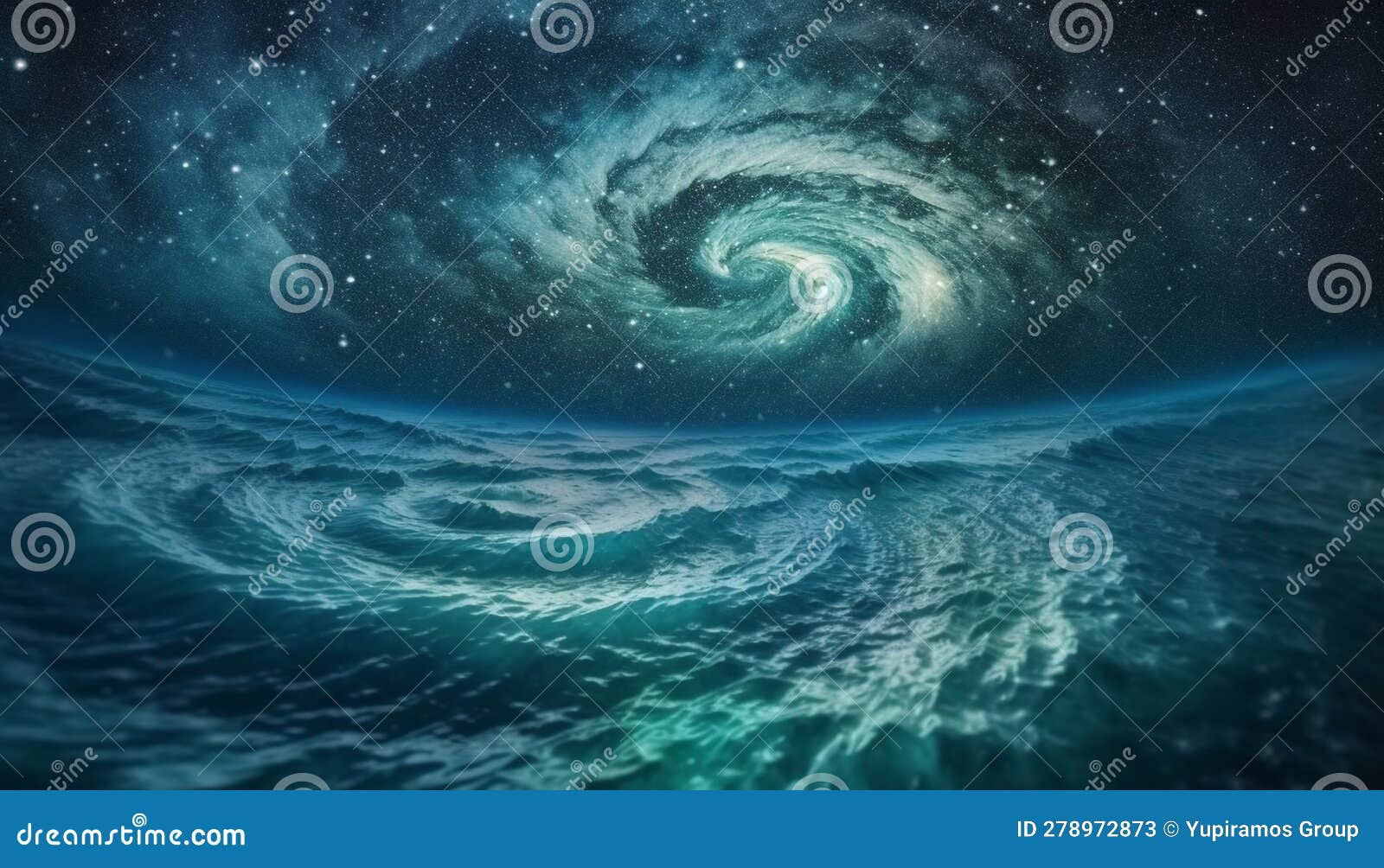 Deep Blue Waves of the Underwater Galaxy in Abstract Motion Generated ...