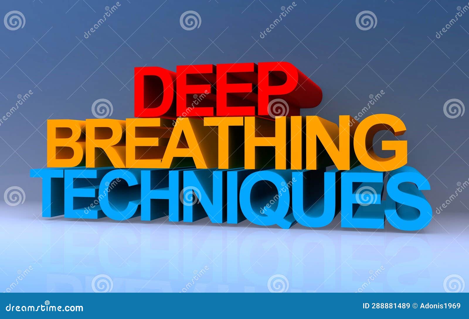 Deep Breathing Techniques on Blue Stock Illustration - Illustration of ...