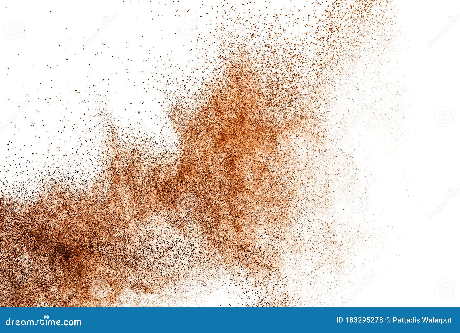 Deep Brown Powder Dust Explosion on White Background Stock Photo ...