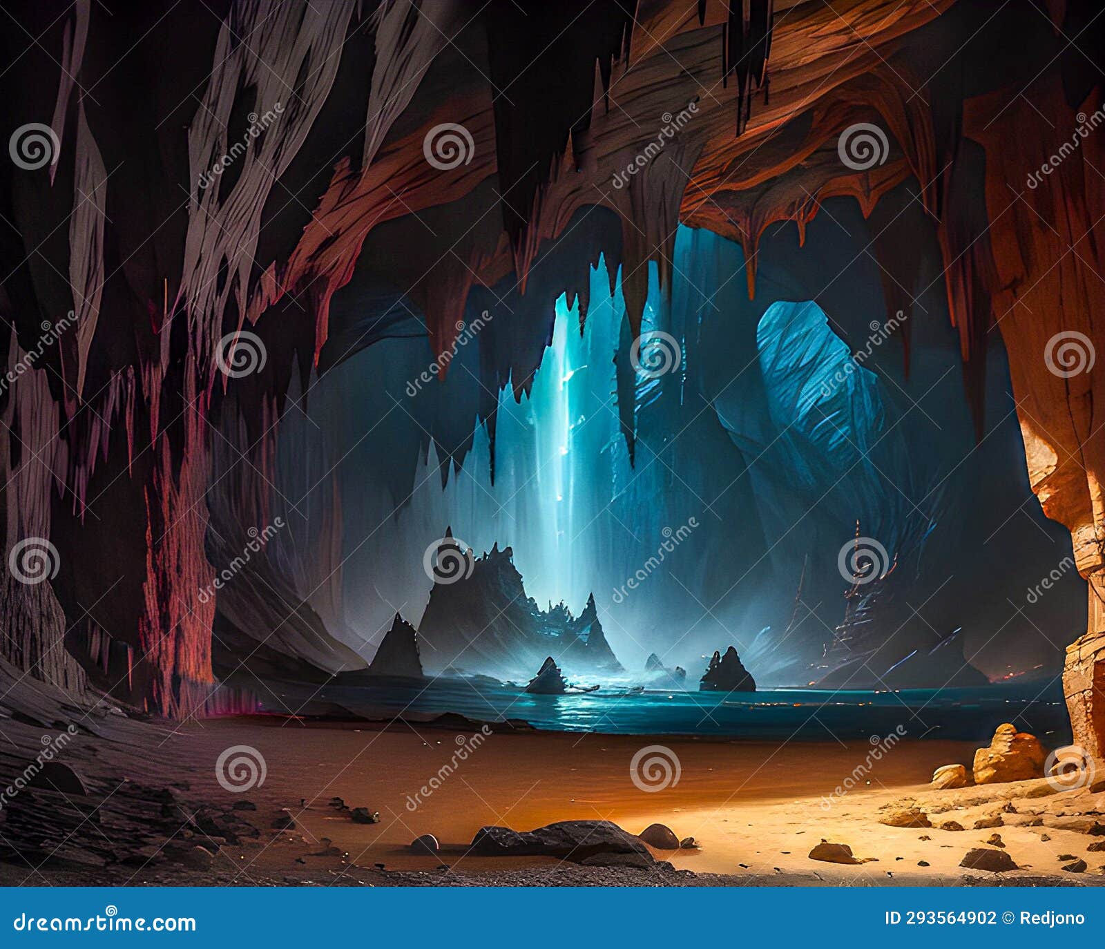Deep Within A Mystical Cavern Illuminated By Bioluminescent Fungi Lies A Hidden World Easter