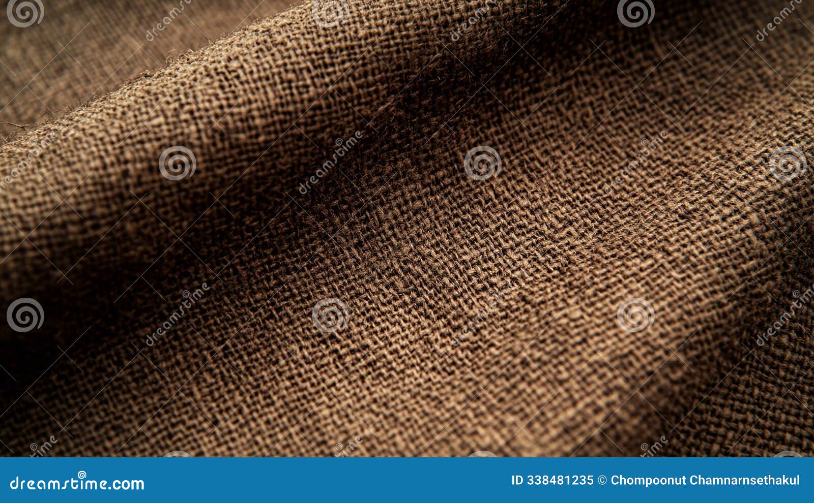Deep Chestnut Brown Canvas with a Coarse, Rugged Surface and Visible ...