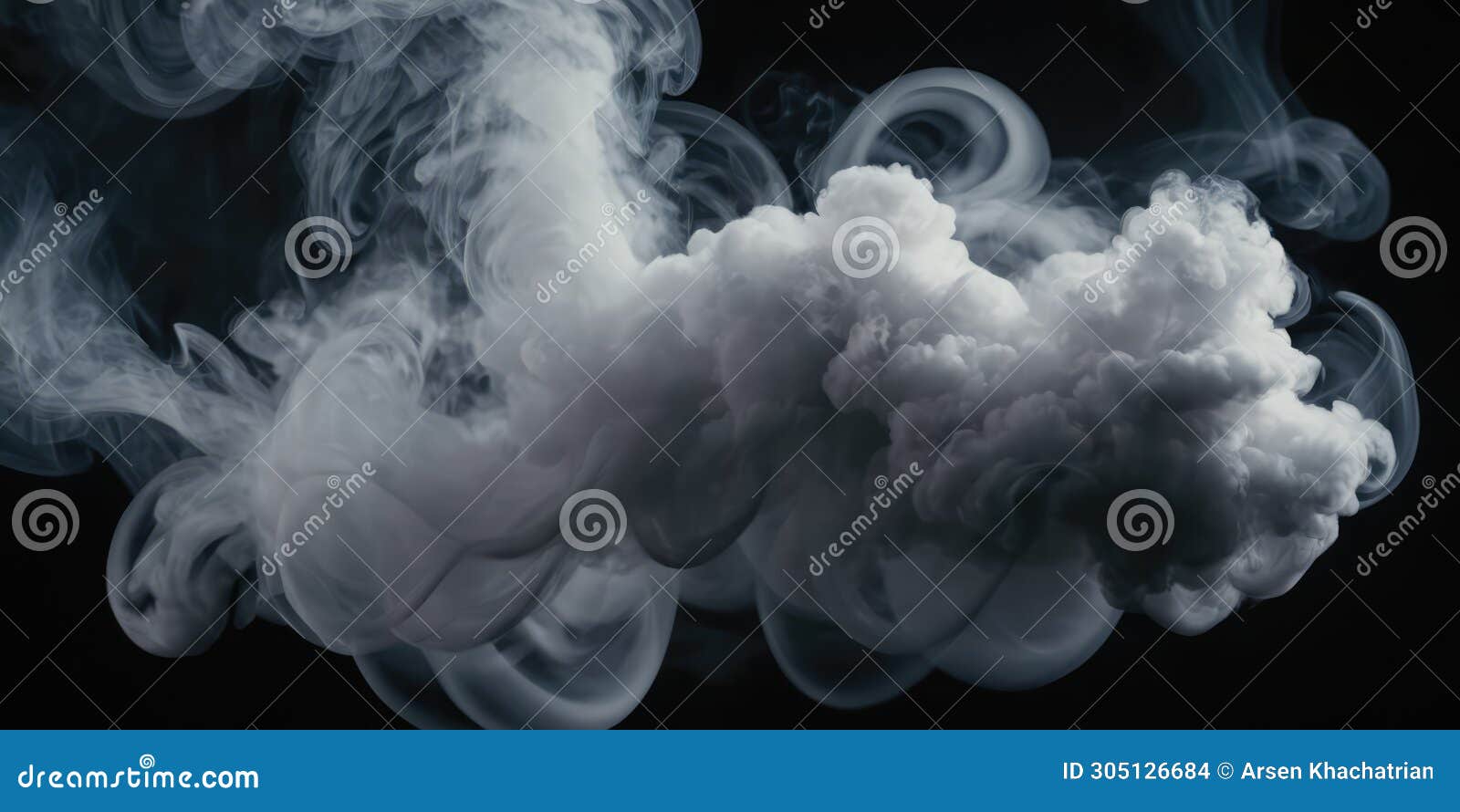 A Deep Cloud of Smoke Descends in the Darkness Stock Illustration ...