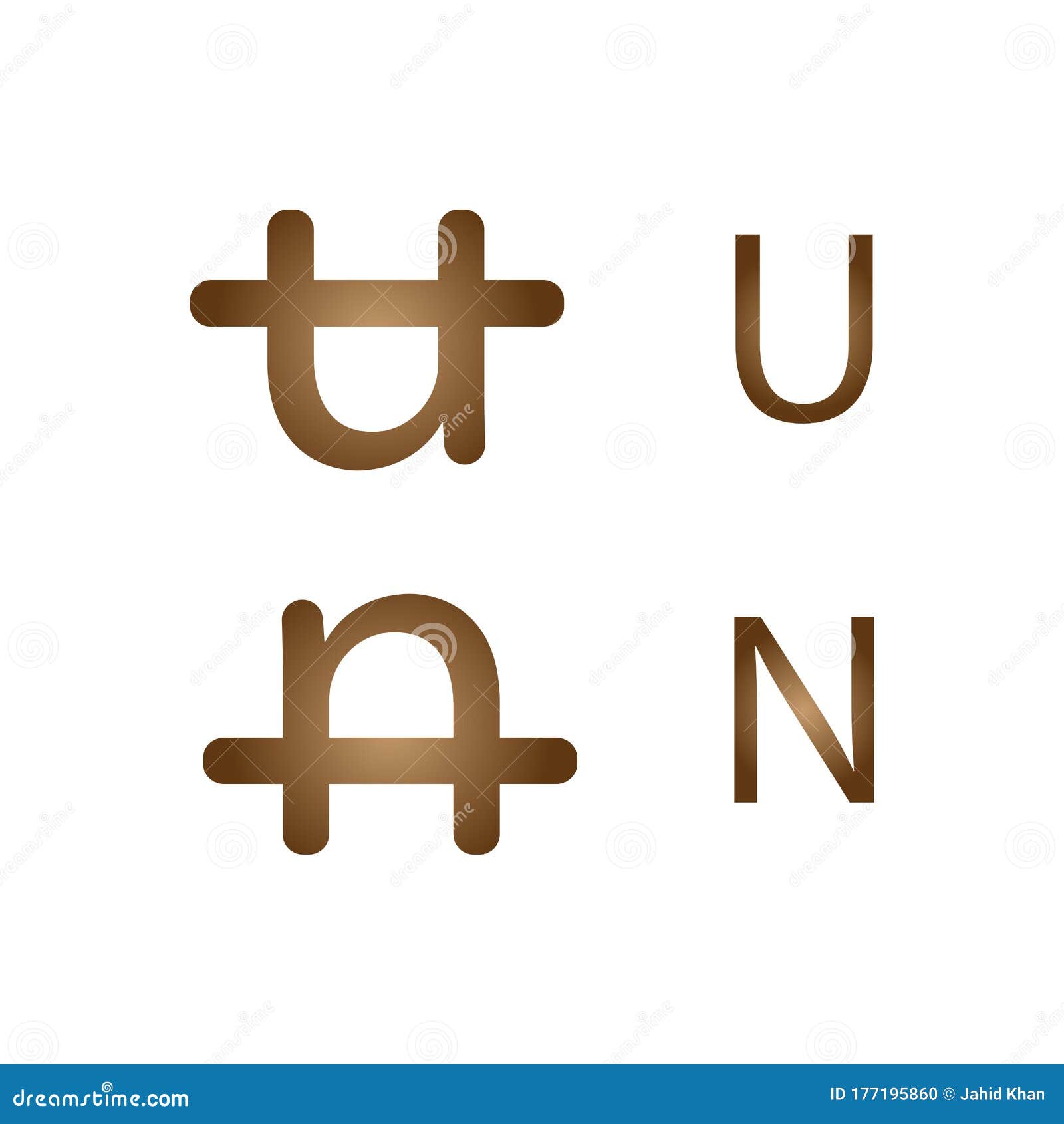 Logo with letter U and N stock vector. Illustration of initial - 177195860