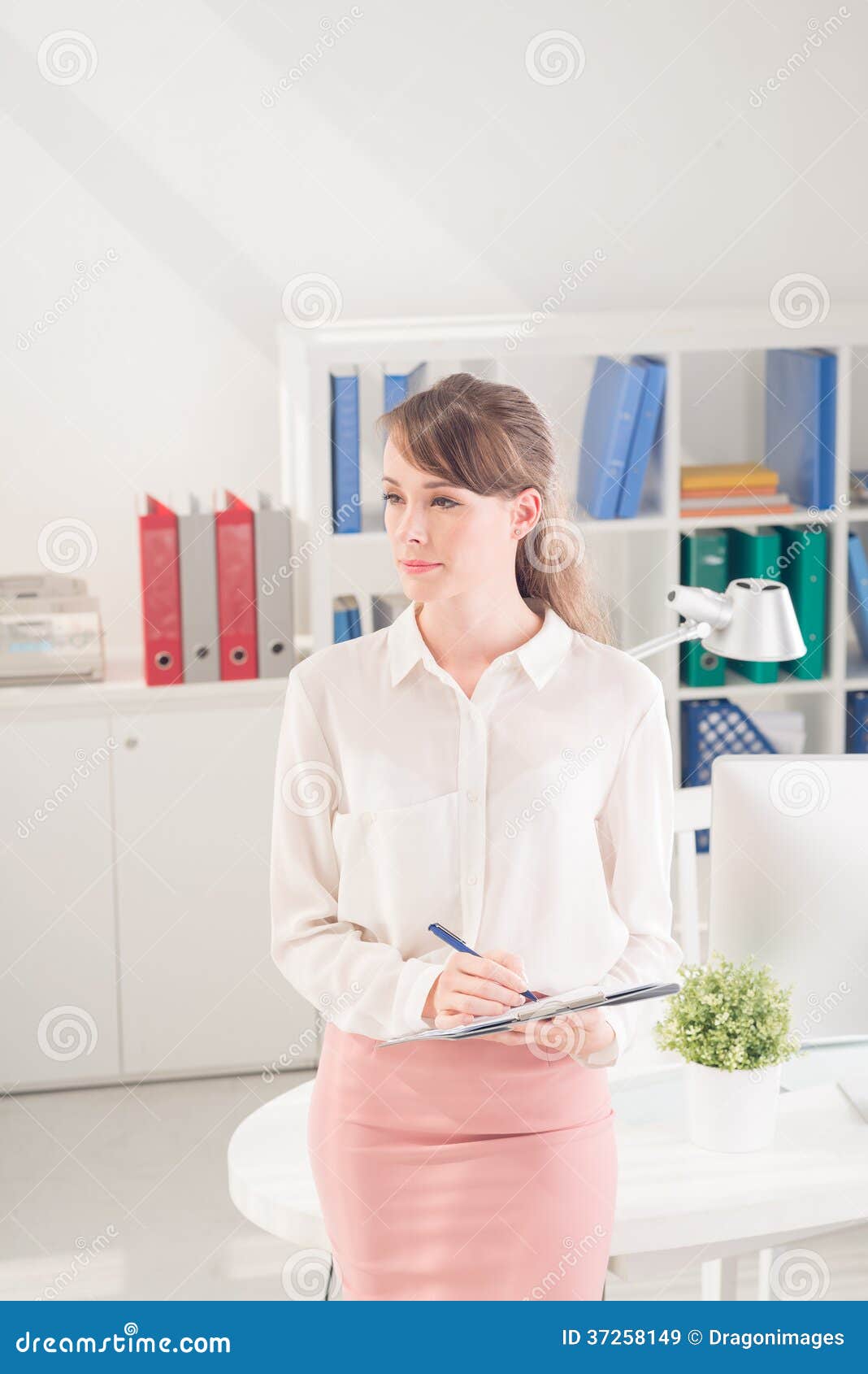 Deep contemplation stock image. Image of attractive, notepad - 37258149