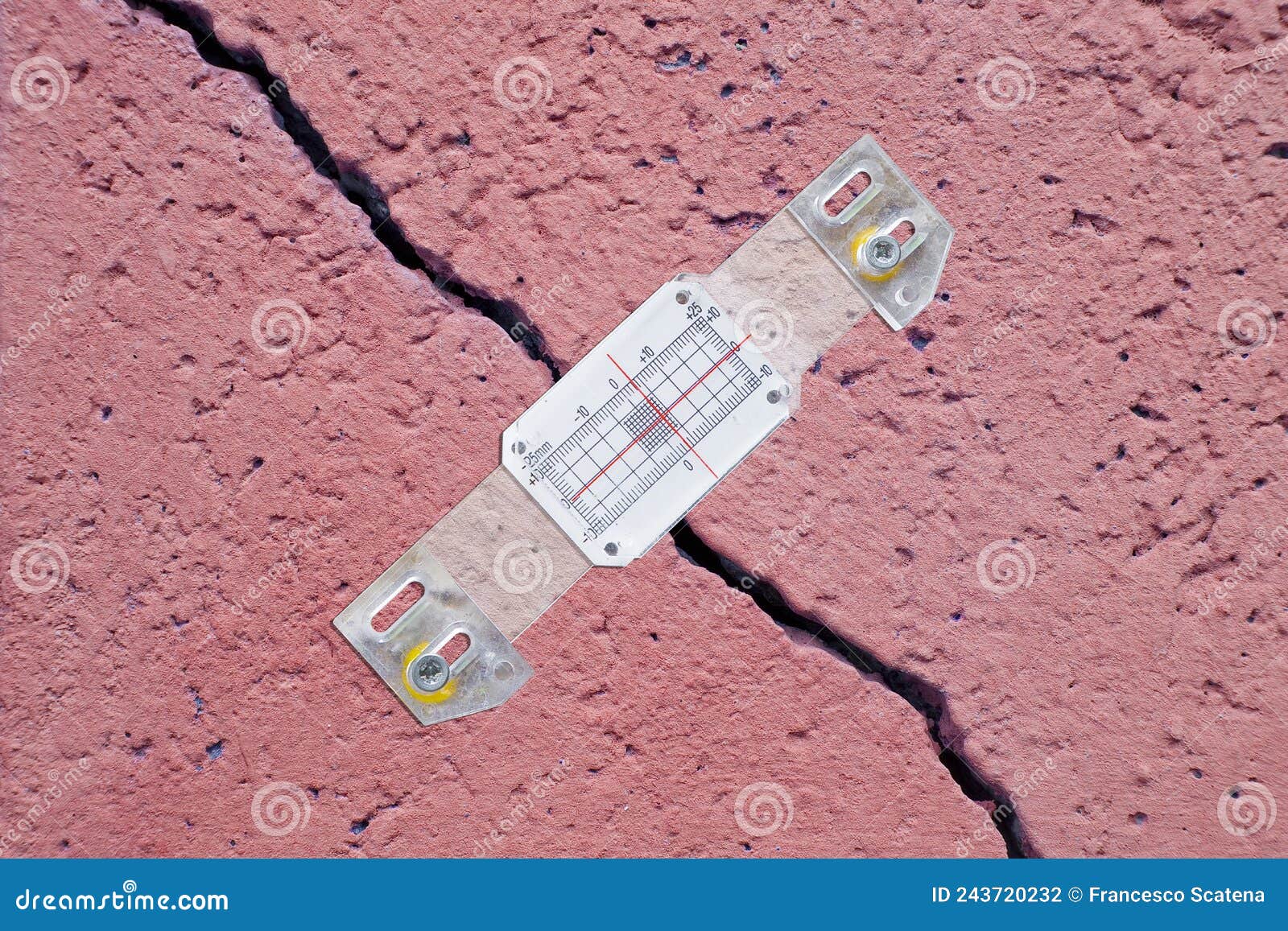 Deep Crack in a Damaged Concrete Wall Cause Due To Subsidence of ...