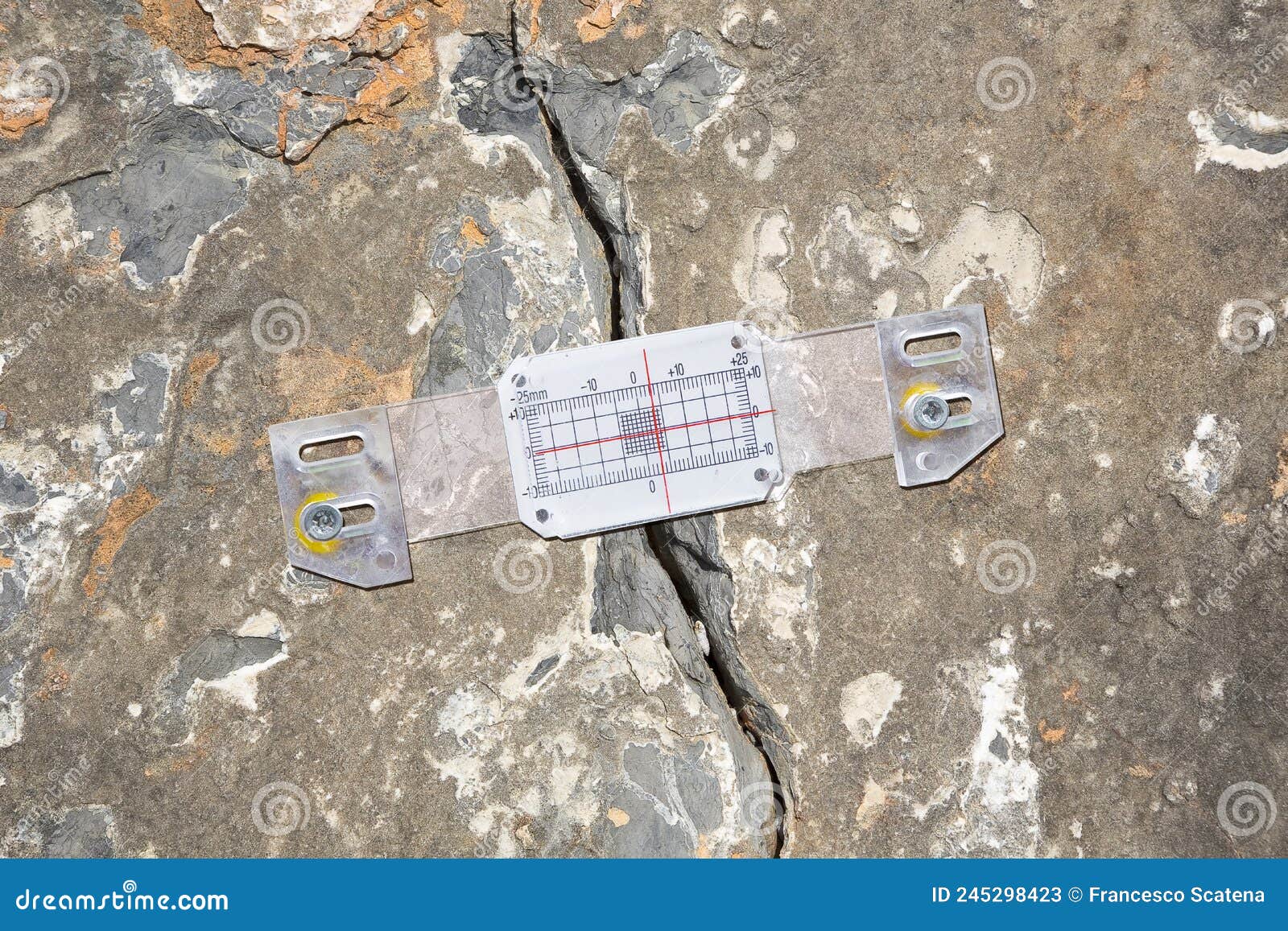 Deep Crack In A Natural Old Stone Wall Cause Due Structural Subsidence ...