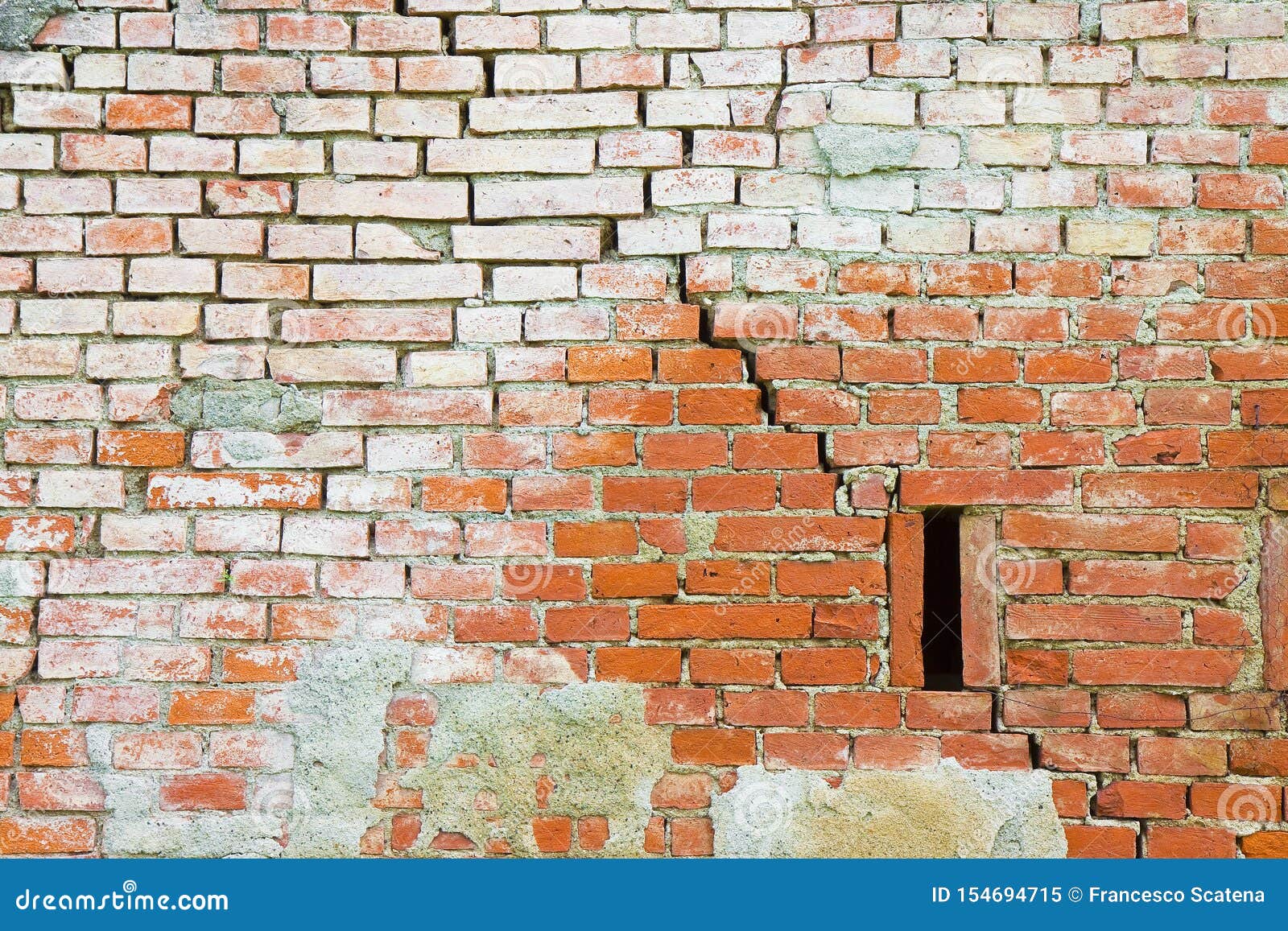 Deep Crack in Old Brick Wall - Concept Image Stock Image - Image of ...